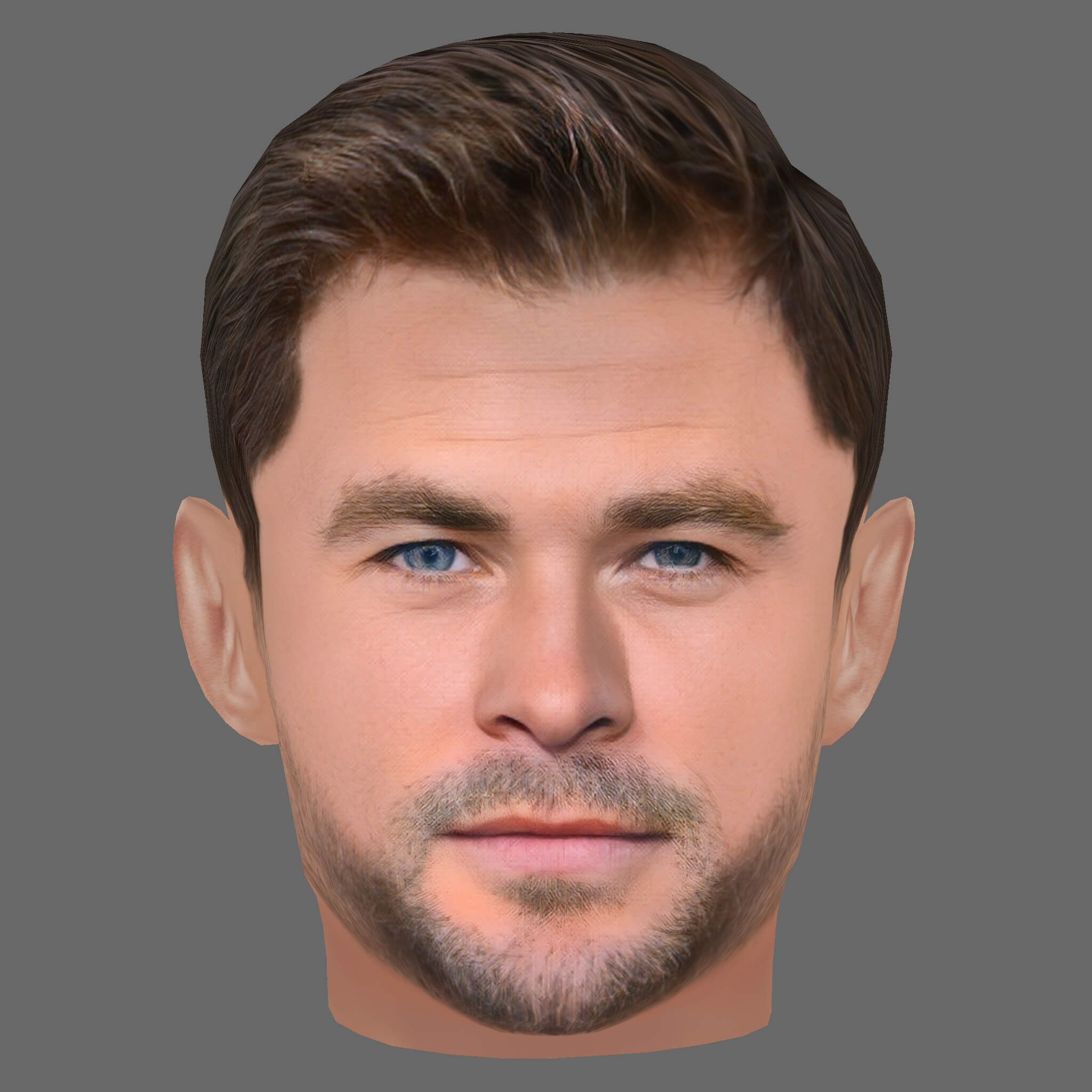 Chris Hemsworth Head - Low Poly Head for Game Low Poly 3D Model by ...