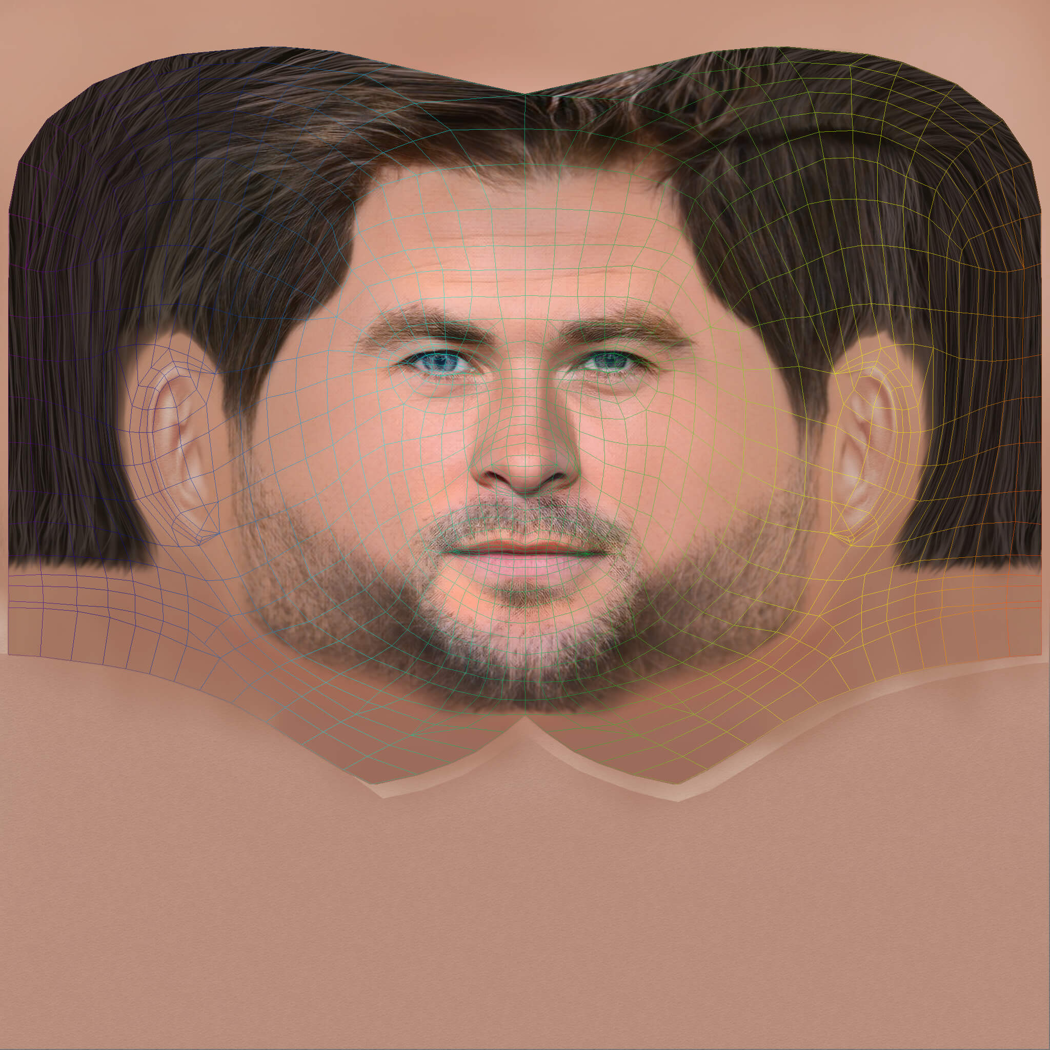 Chris Hemsworth Head - Low Poly Head for Game Low Poly 3D Model by ...