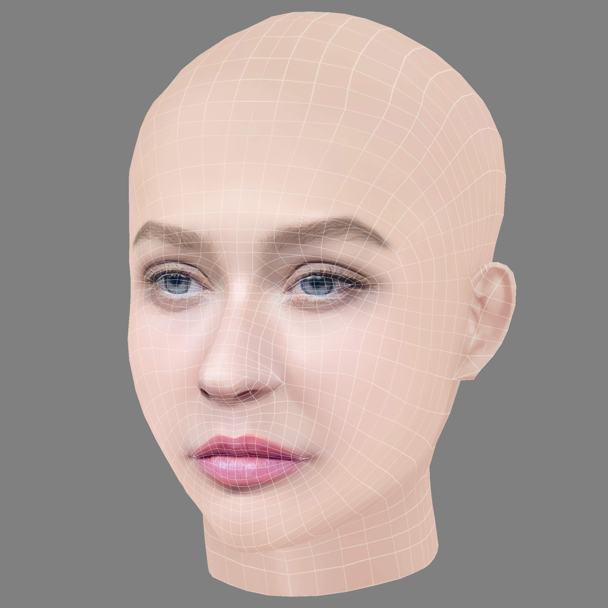 Christina Aguilera Head - No Hair - Low Poly Head for Game 3D Model by ...