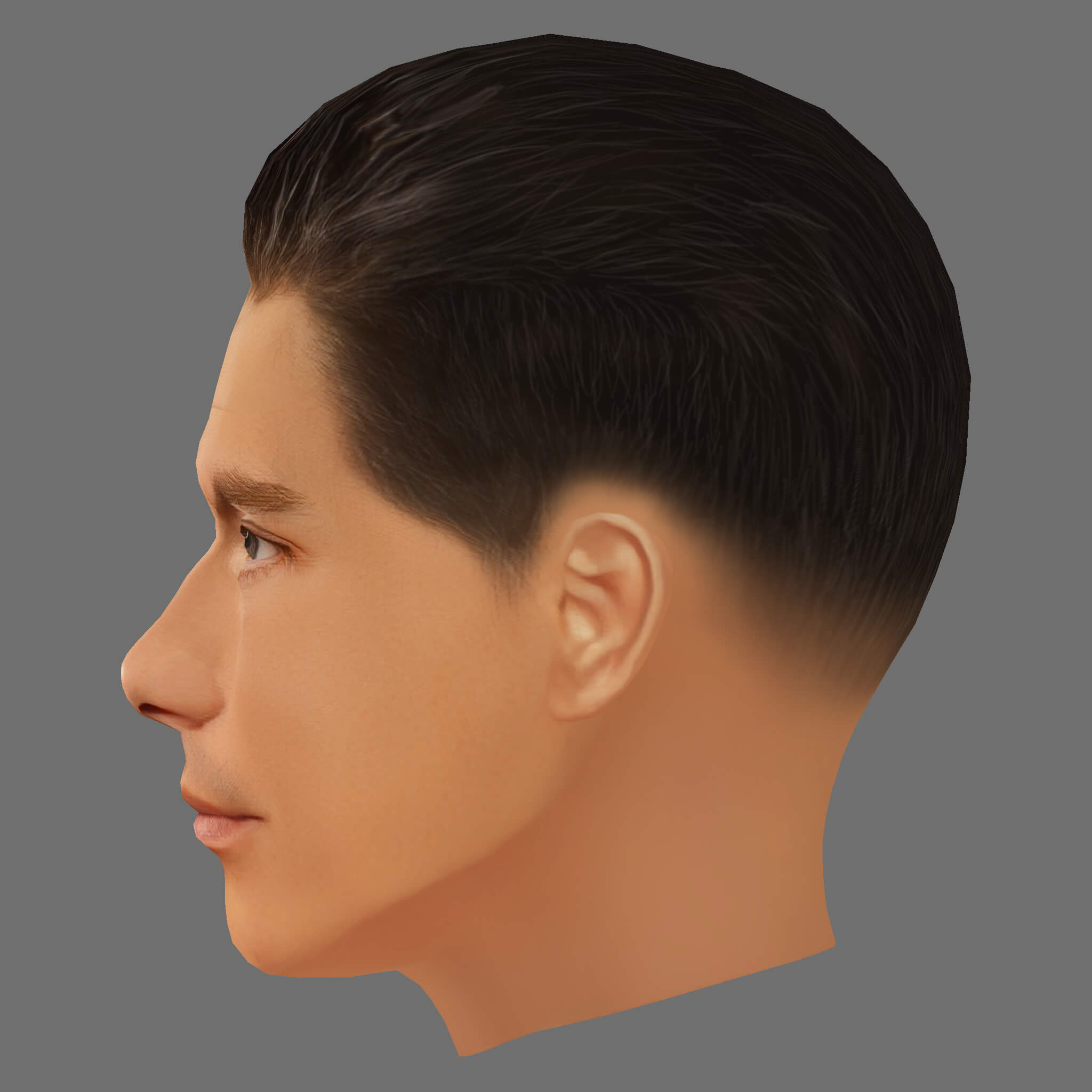Claude Van Damme Head - Low Poly Head for Game 3D Model by Nammichael
