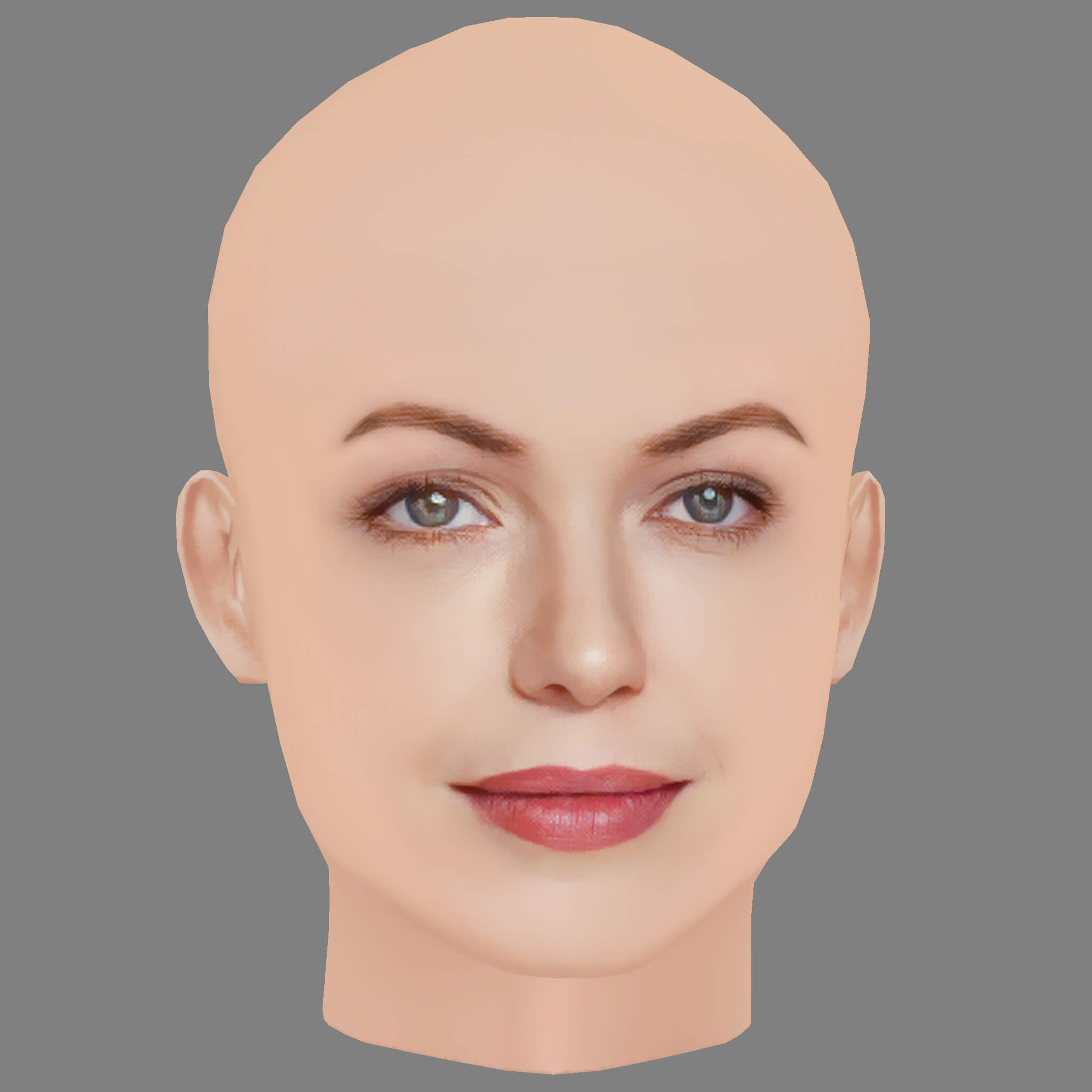 Connie Nielsen Head - No Hair - Low Poly Head for Game 3D Model by ...