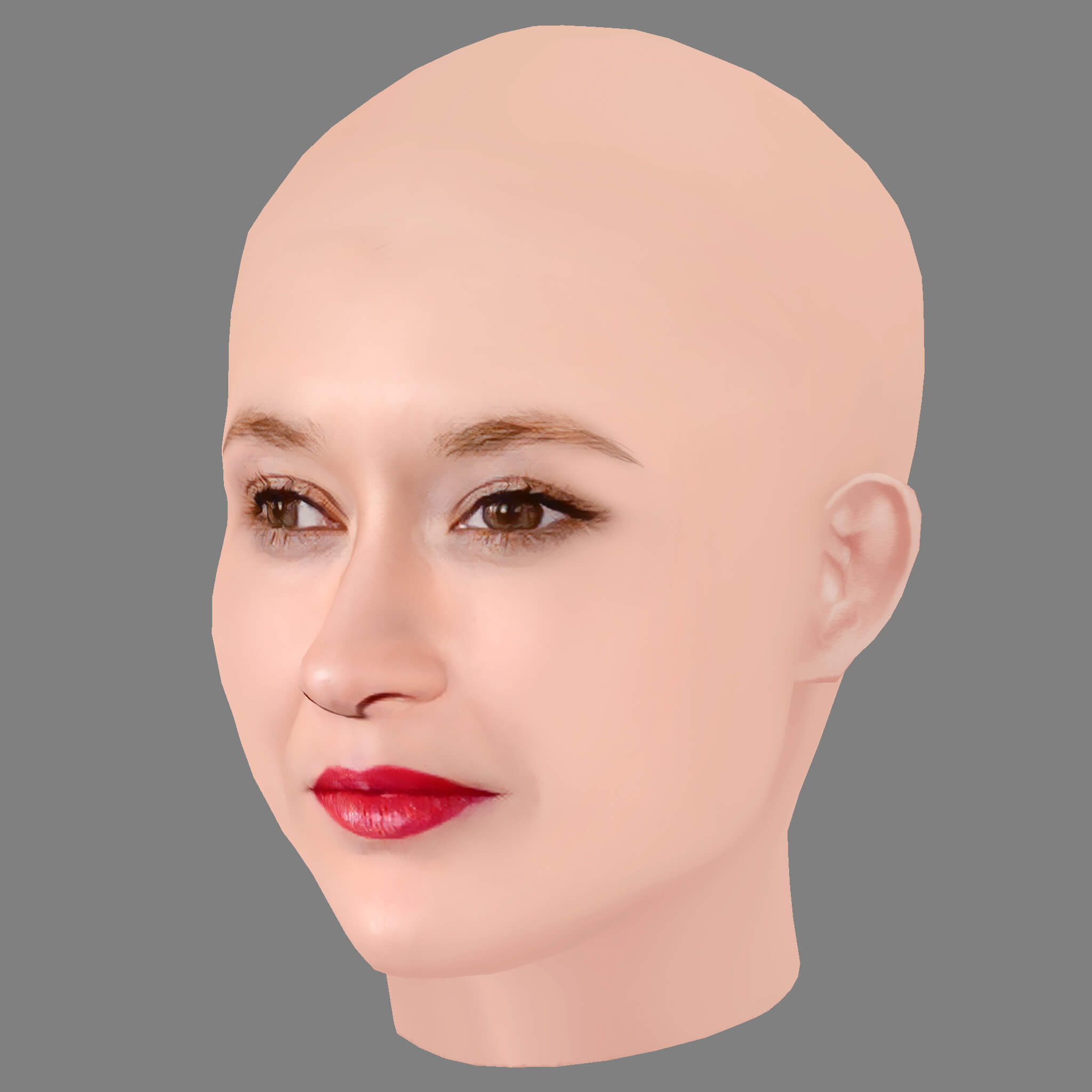 Constance Rousseau Head - No Hair - Low Poly Head for Game 3D Model by ...