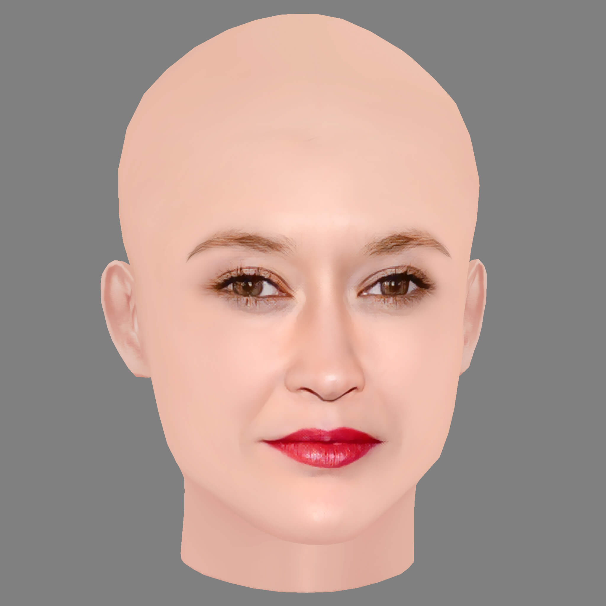 Constance Rousseau Head - No Hair - Low Poly Head for Game 3D Model by ...
