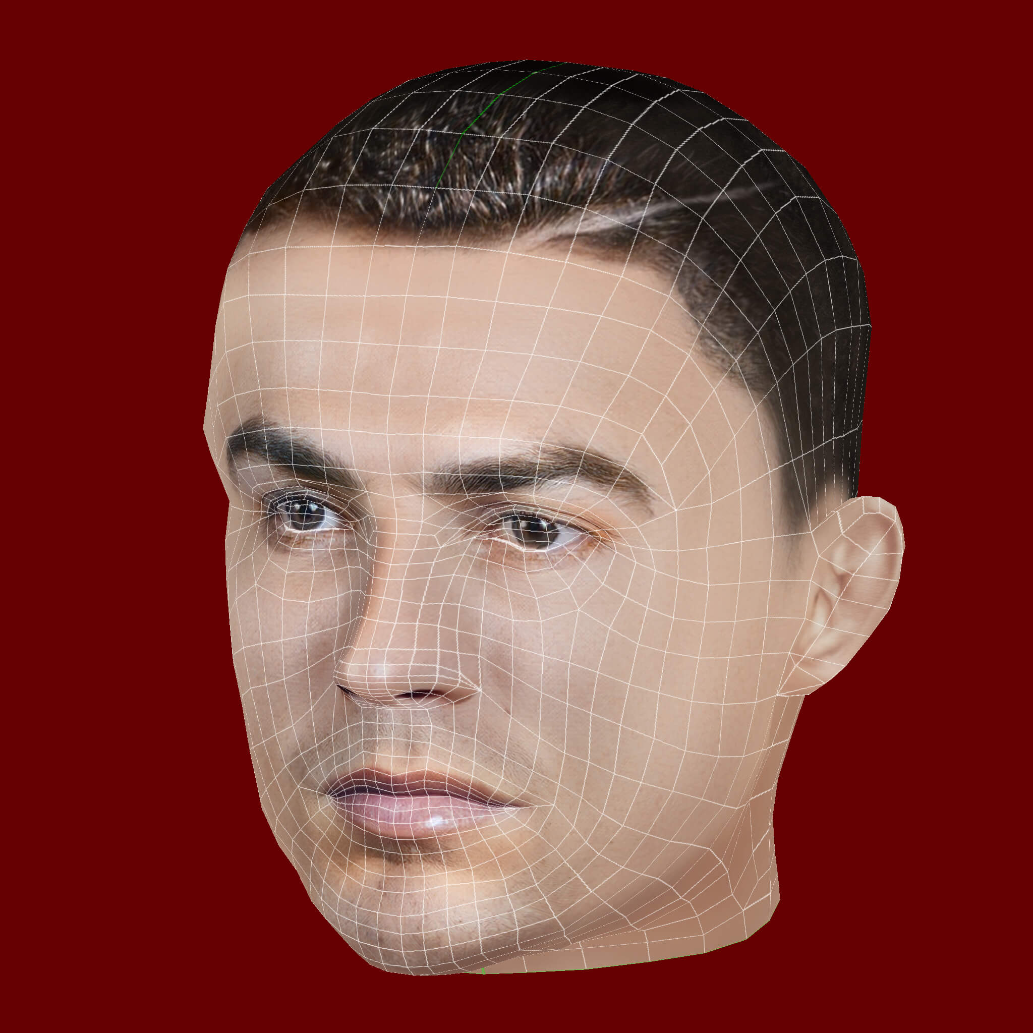 Cristiano Ronaldo Head - Low Poly Head for Game Low Poly 3D Model by ...