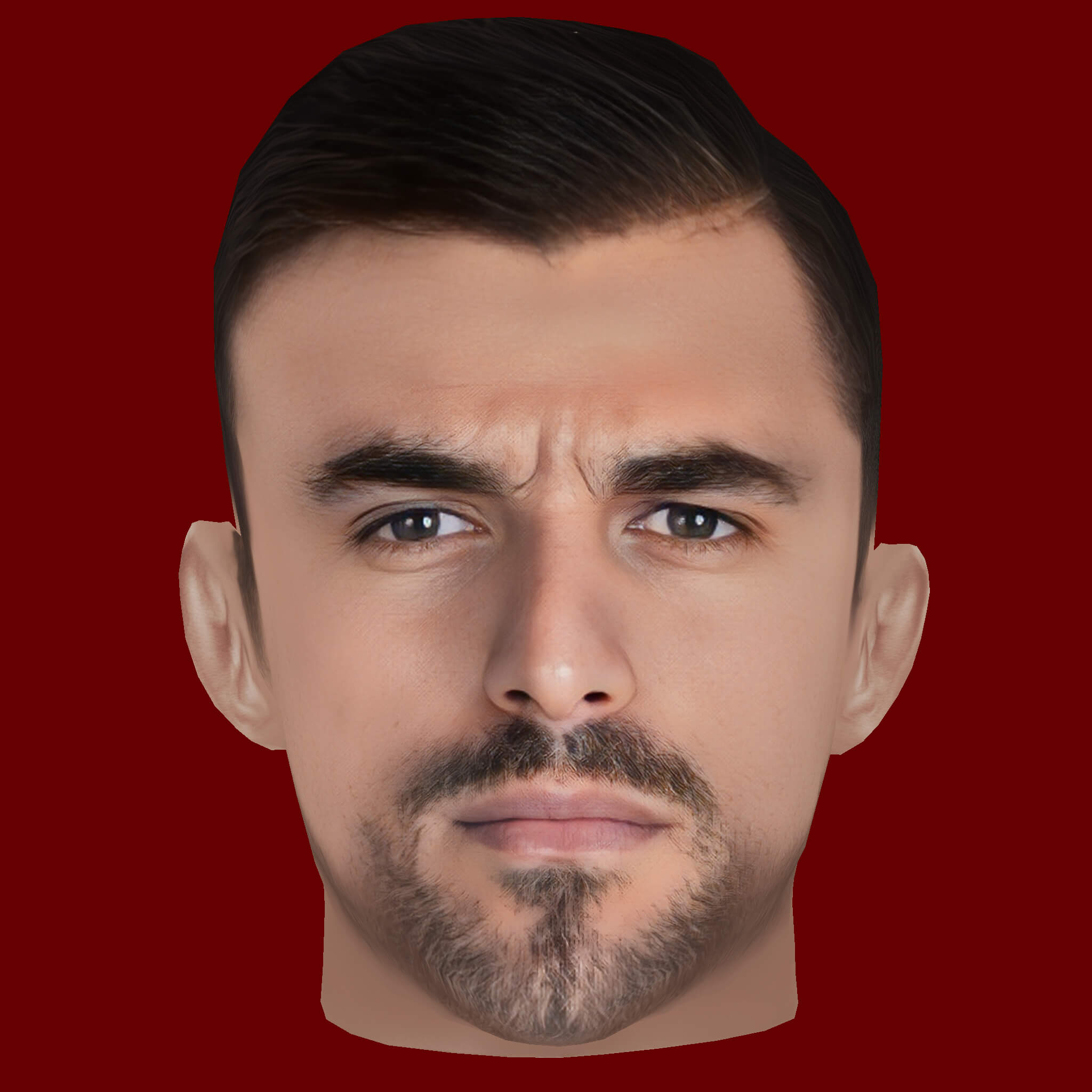 Dani Ceballos Head - Low Poly Head for Game 3D Model by Nammichael