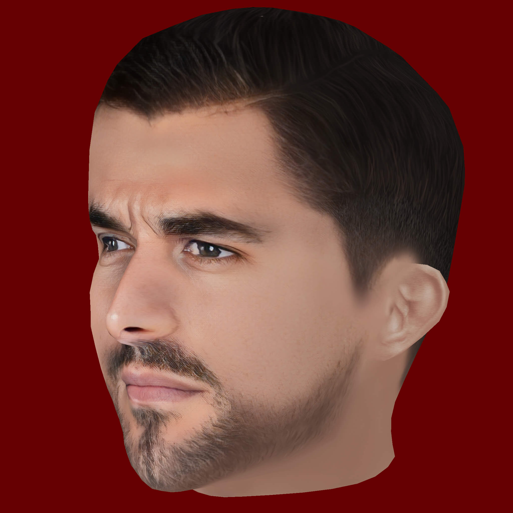 Dani Ceballos Head - Low Poly Head for Game 3D Model by Nammichael
