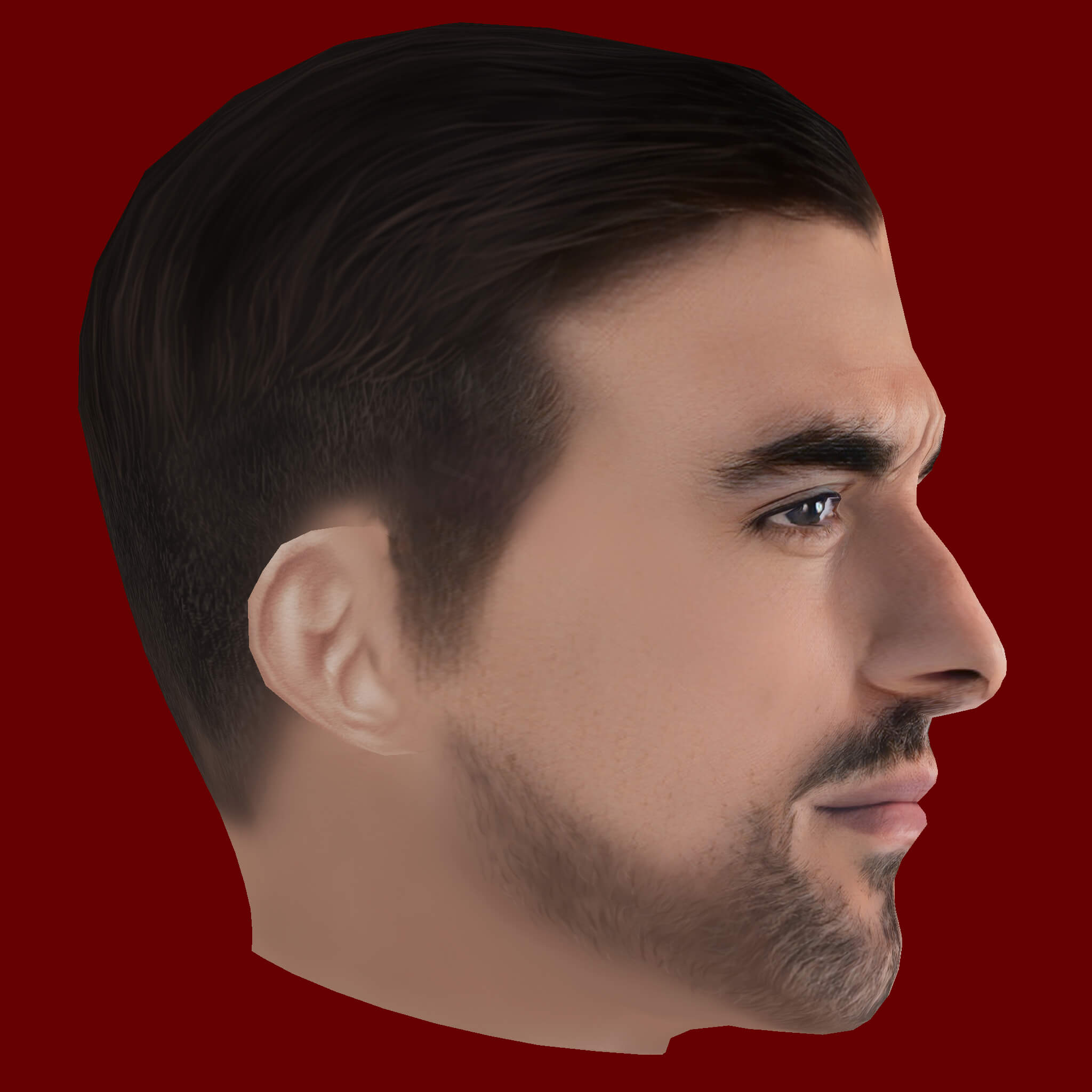 Dani Ceballos Head - Low Poly Head for Game 3D Model by Nammichael