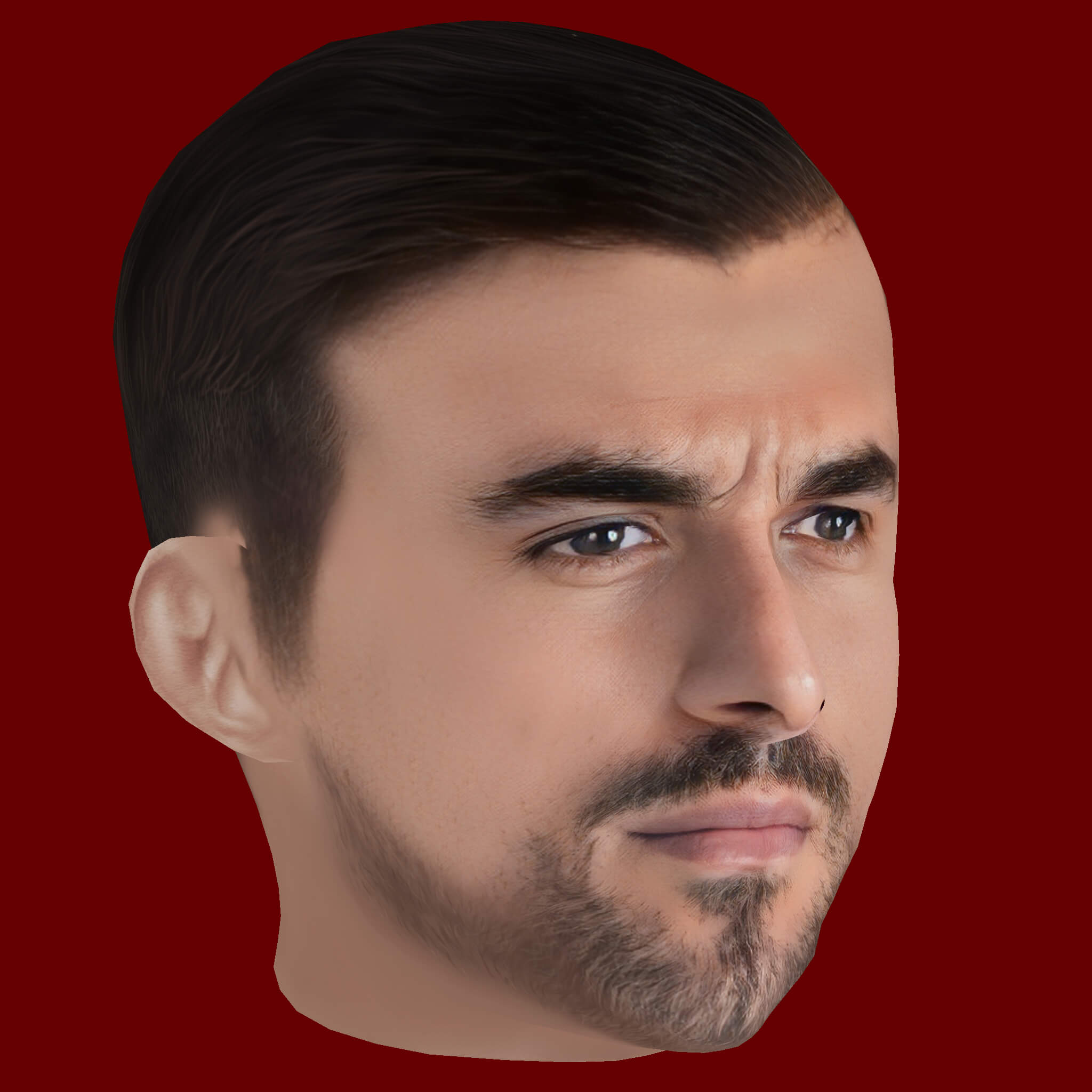 Dani Ceballos Head - Low Poly Head for Game 3D Model by Nammichael
