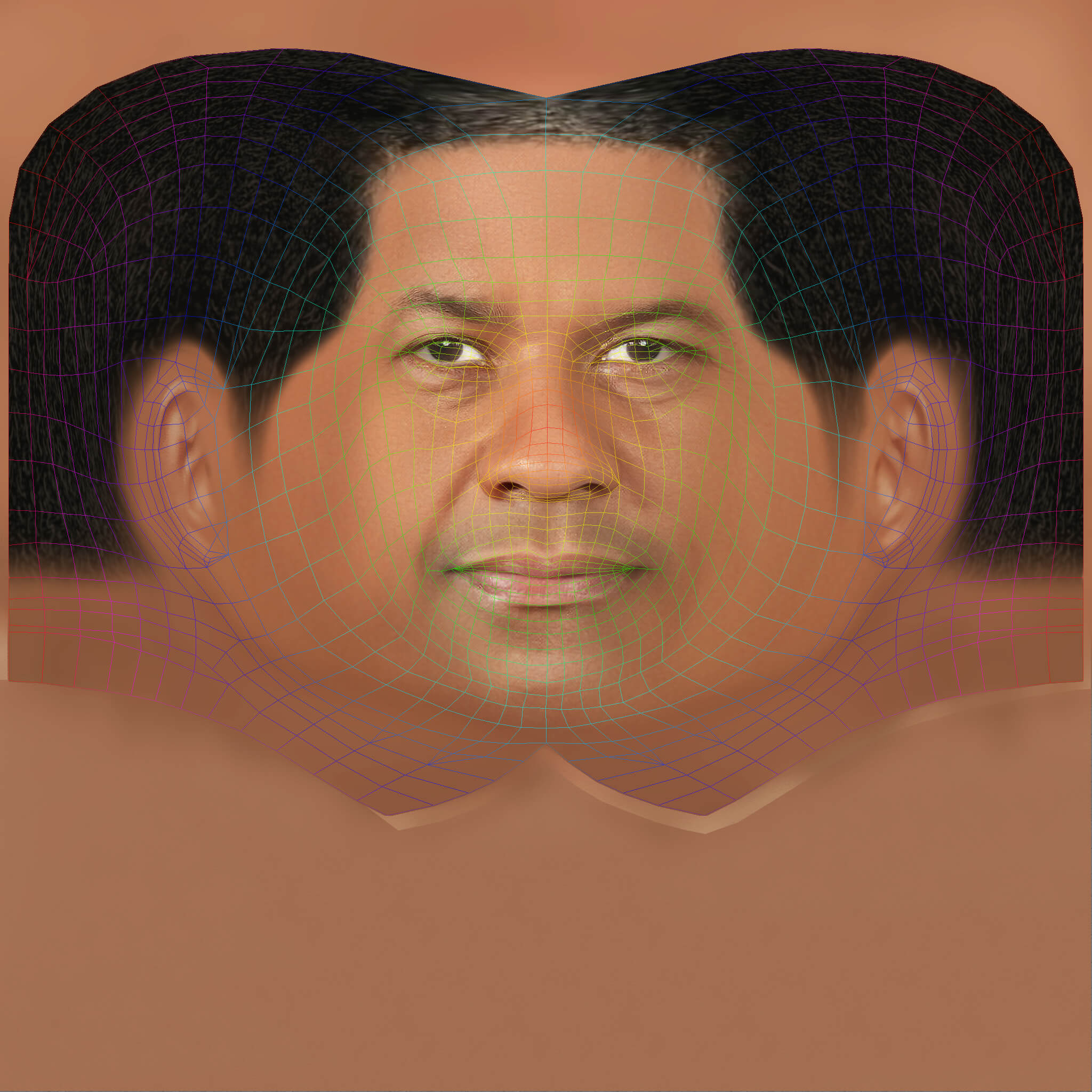 Daniel Washington Head - Low Poly Head for Game 3D Model by Nammichael