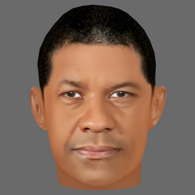 Daniel Washington Head - Low Poly Head for Game 3D Model by Nammichael