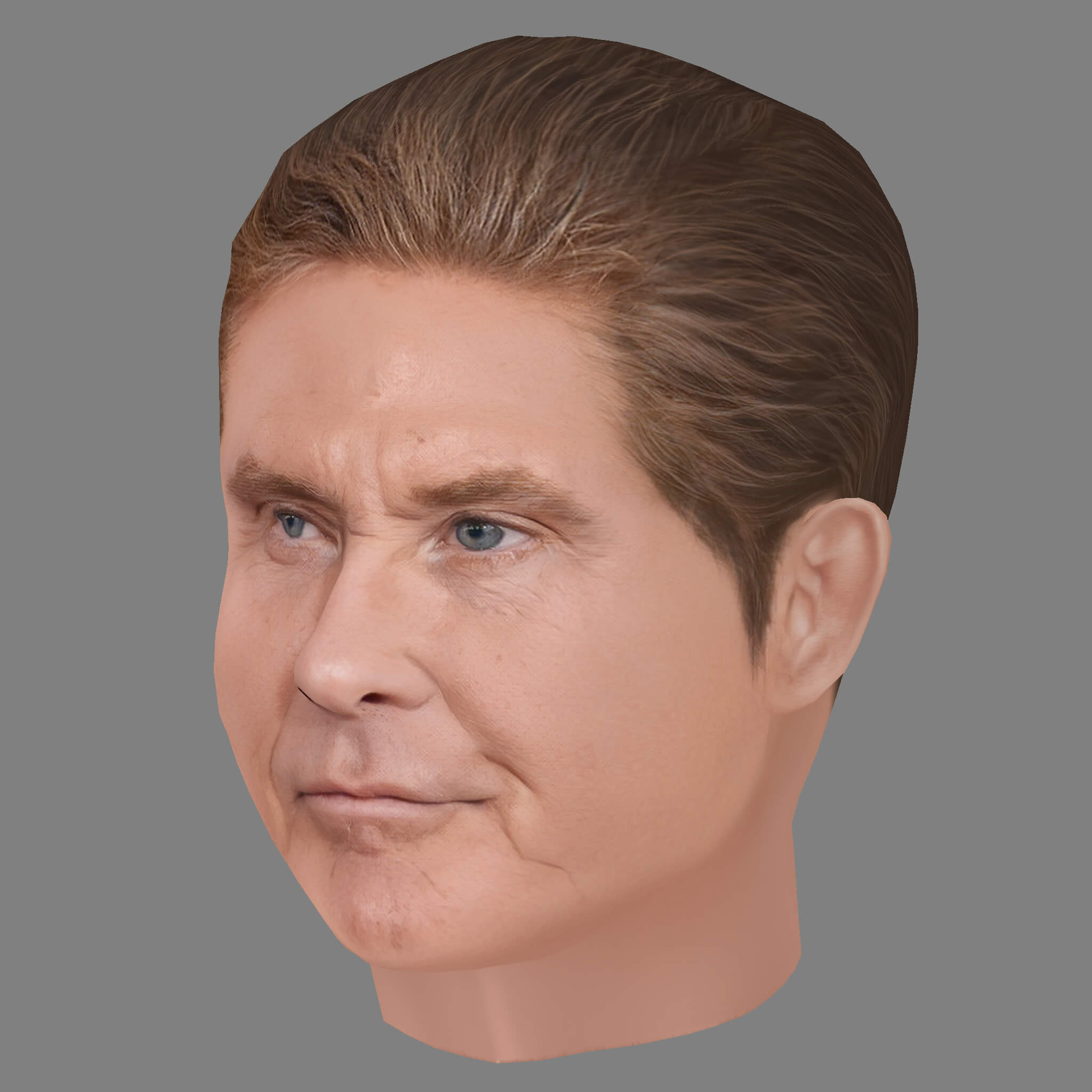 David Hasselhoff Head - Low Poly Head for Game 3D Model by Nammichael