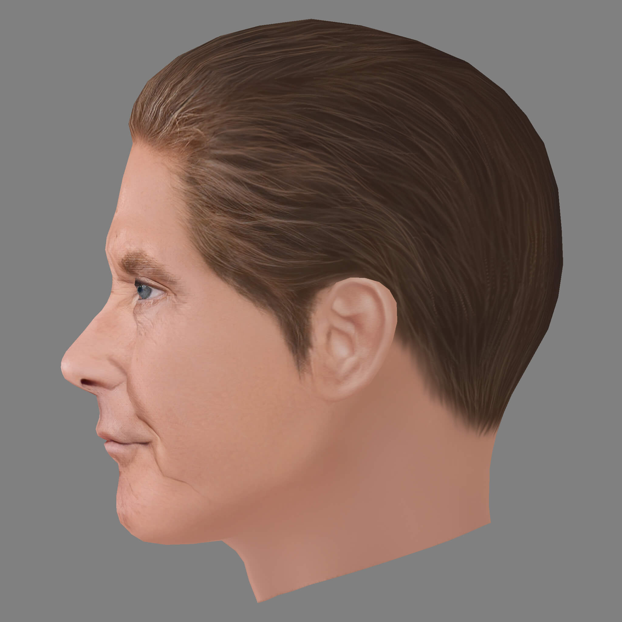 David Hasselhoff Head - Low Poly Head for Game 3D Model by Nammichael