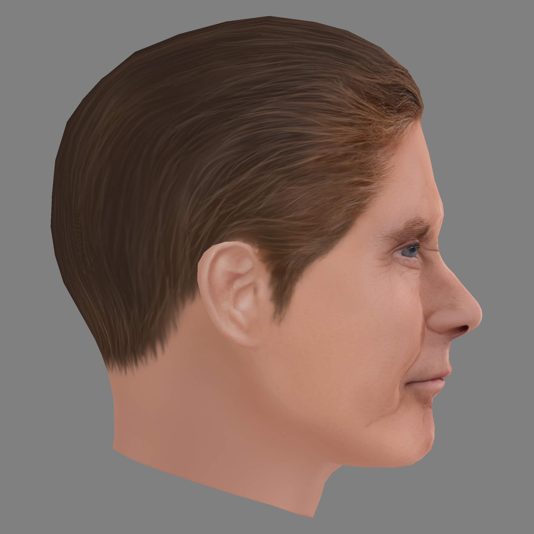 David Hasselhoff Head - Low Poly Head for Game 3D Model by Nammichael