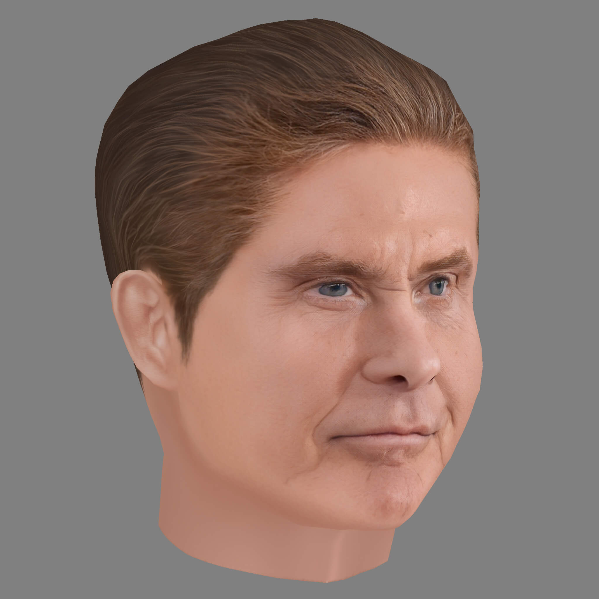 David Hasselhoff Head - Low Poly Head for Game 3D Model by Nammichael