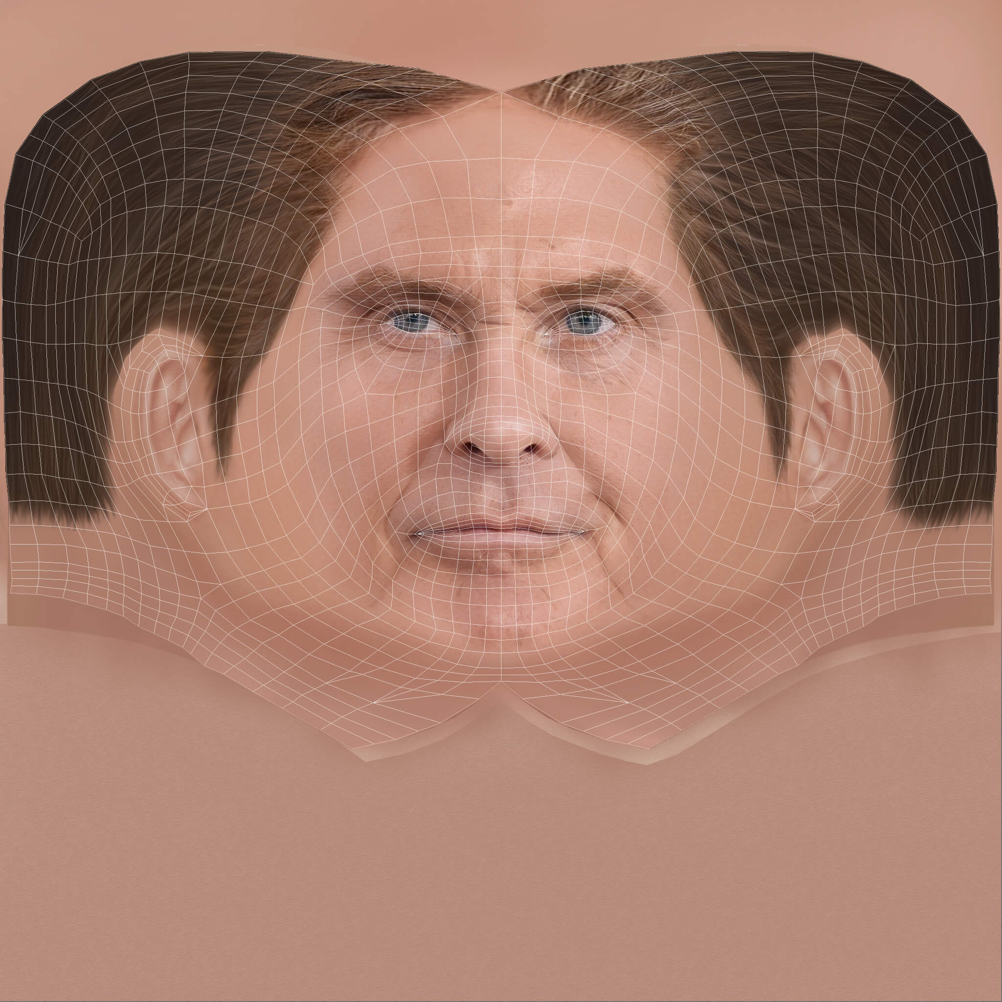 David Hasselhoff Head - Low Poly Head for Game 3D Model by Nammichael