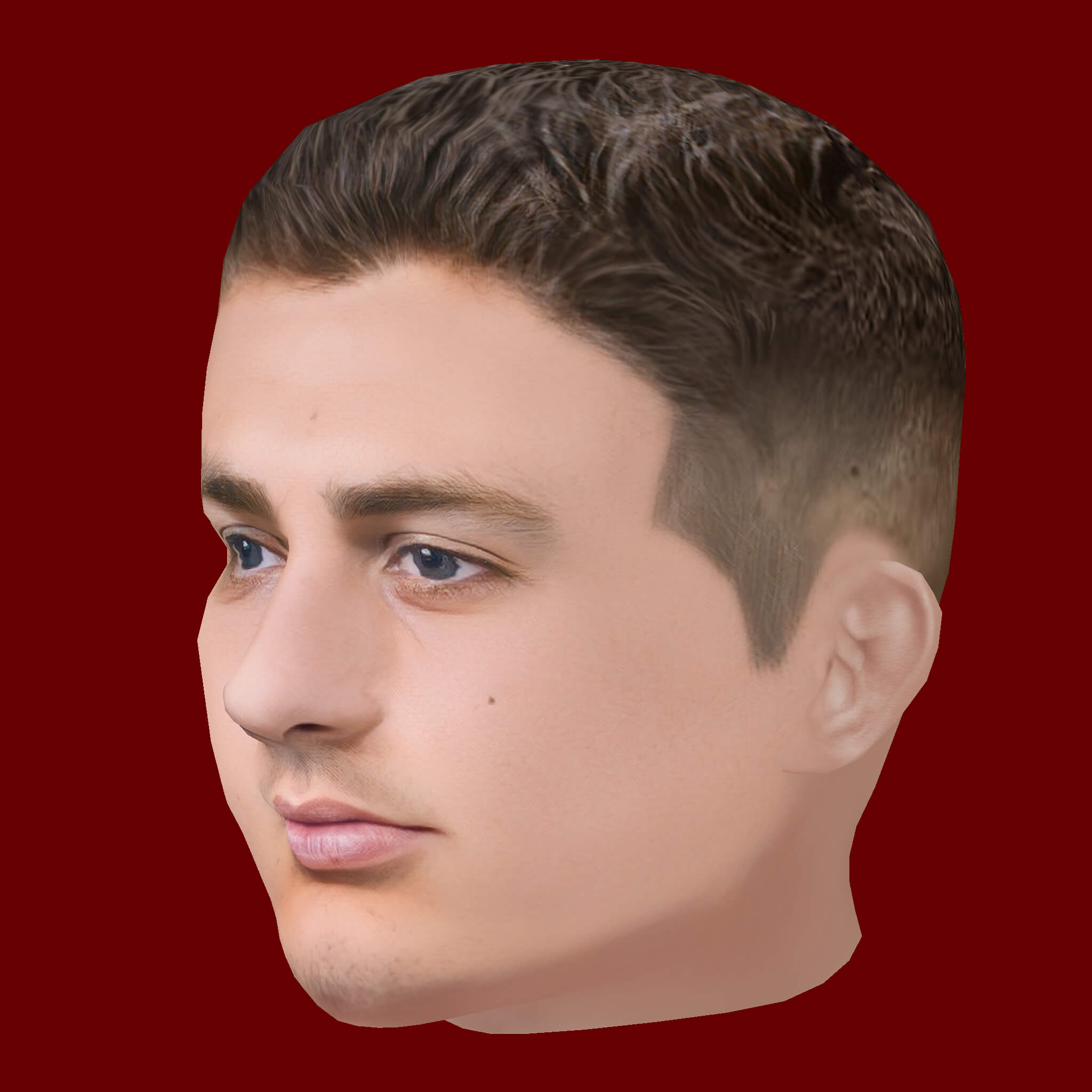Diogo Dalot Head - Low Poly Head for Game 3D Model by Nammichael