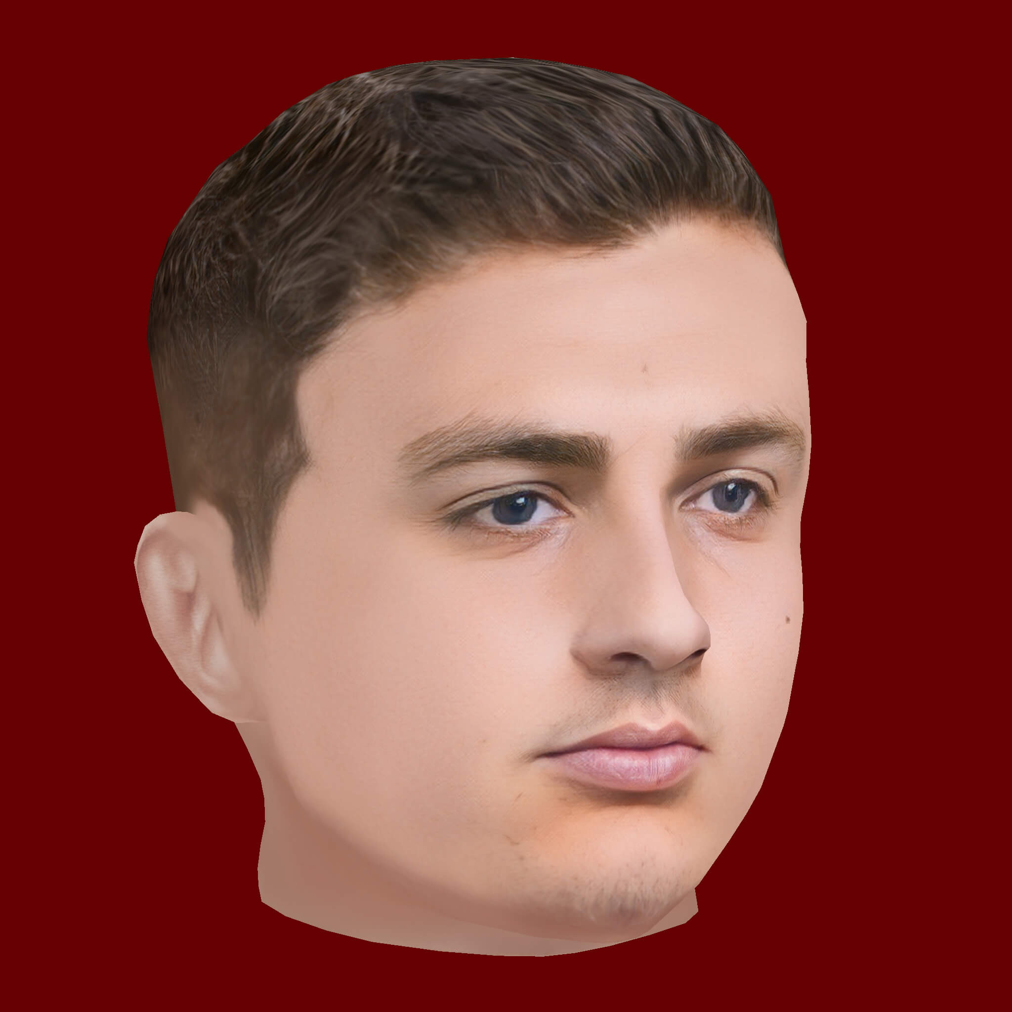 Diogo Dalot Head - Low Poly Head for Game 3D Model by Nammichael