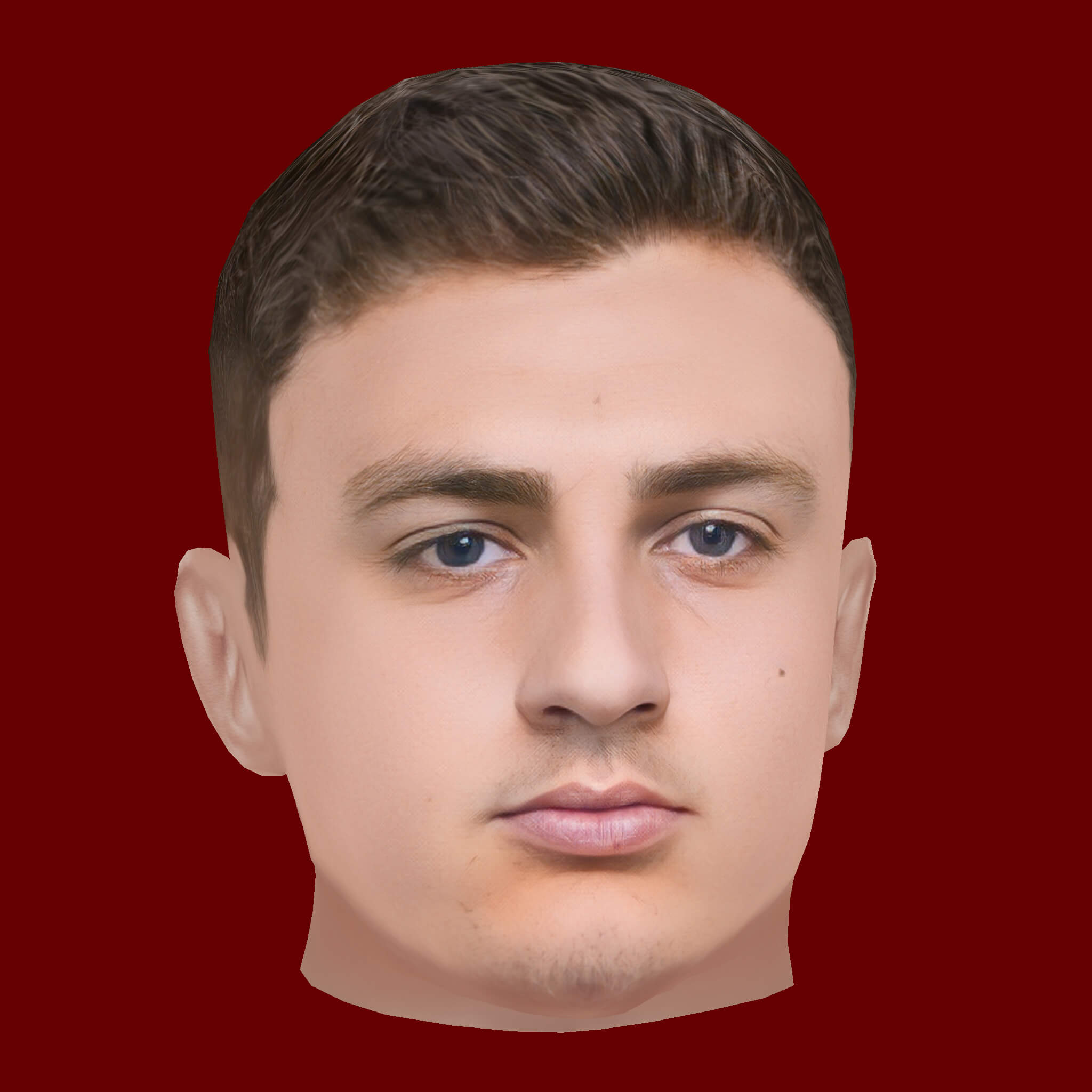 Diogo Dalot Head - Low Poly Head for Game 3D Model by Nammichael
