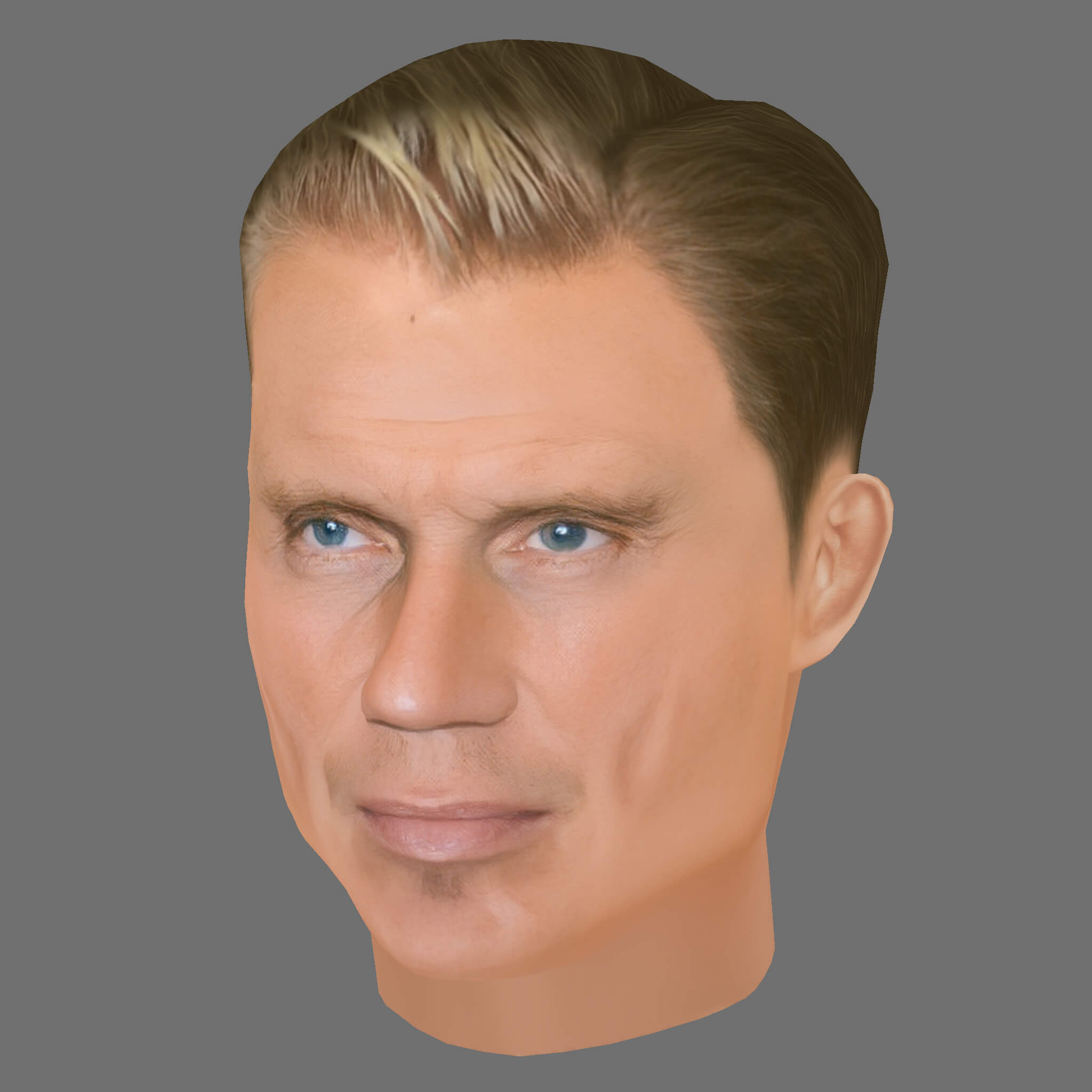 Dolph Lundgren Head - Low Poly Head for Game 3D Model by Nammichael