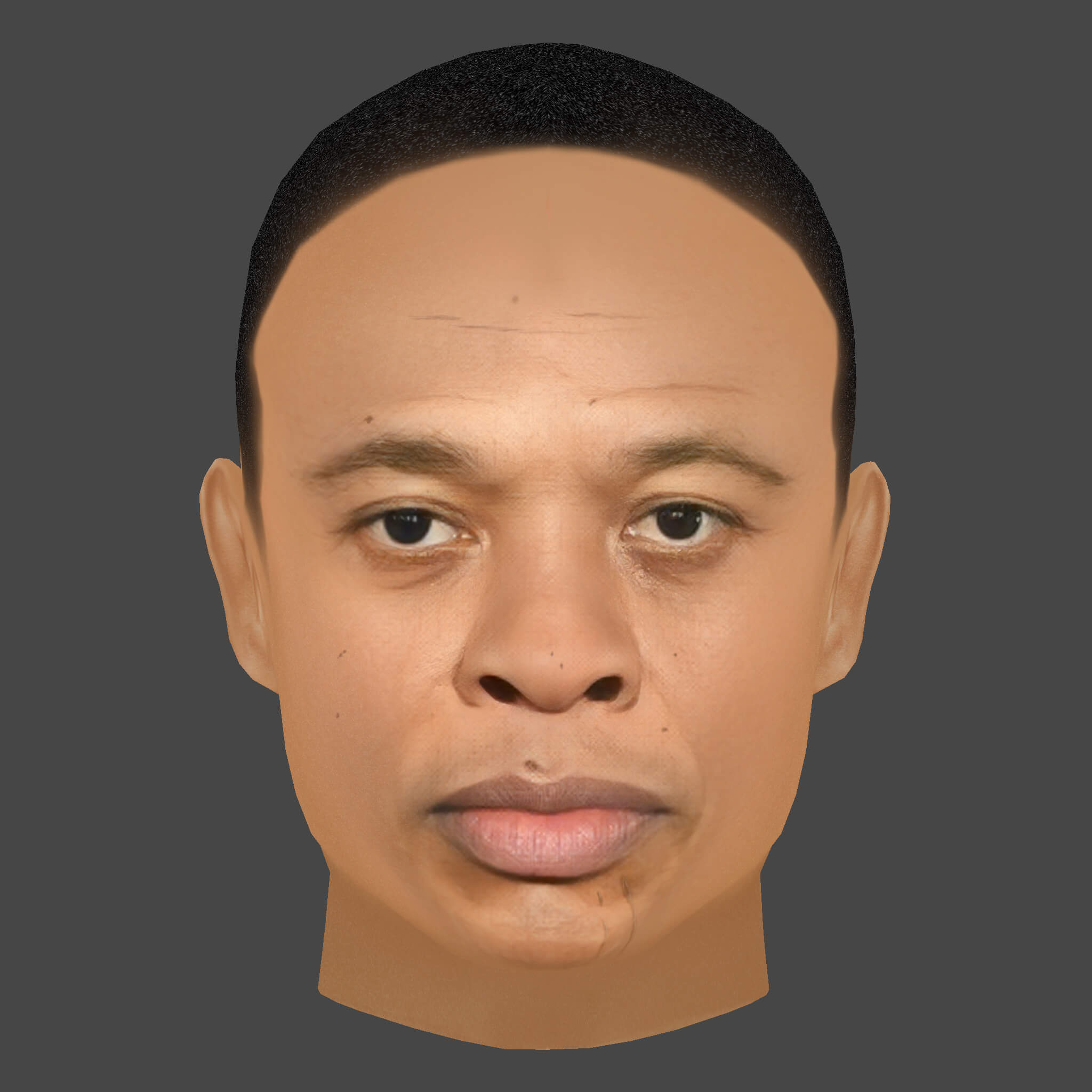 Dr Dre - Andre Romelle Young Head - Low Poly Head 3D Model by Nammichael
