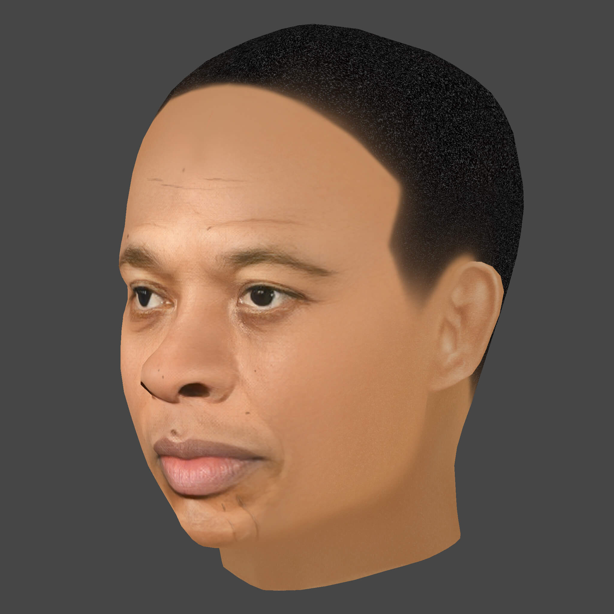 Dr Dre - Andre Romelle Young Head - Low Poly Head 3D Model by Nammichael