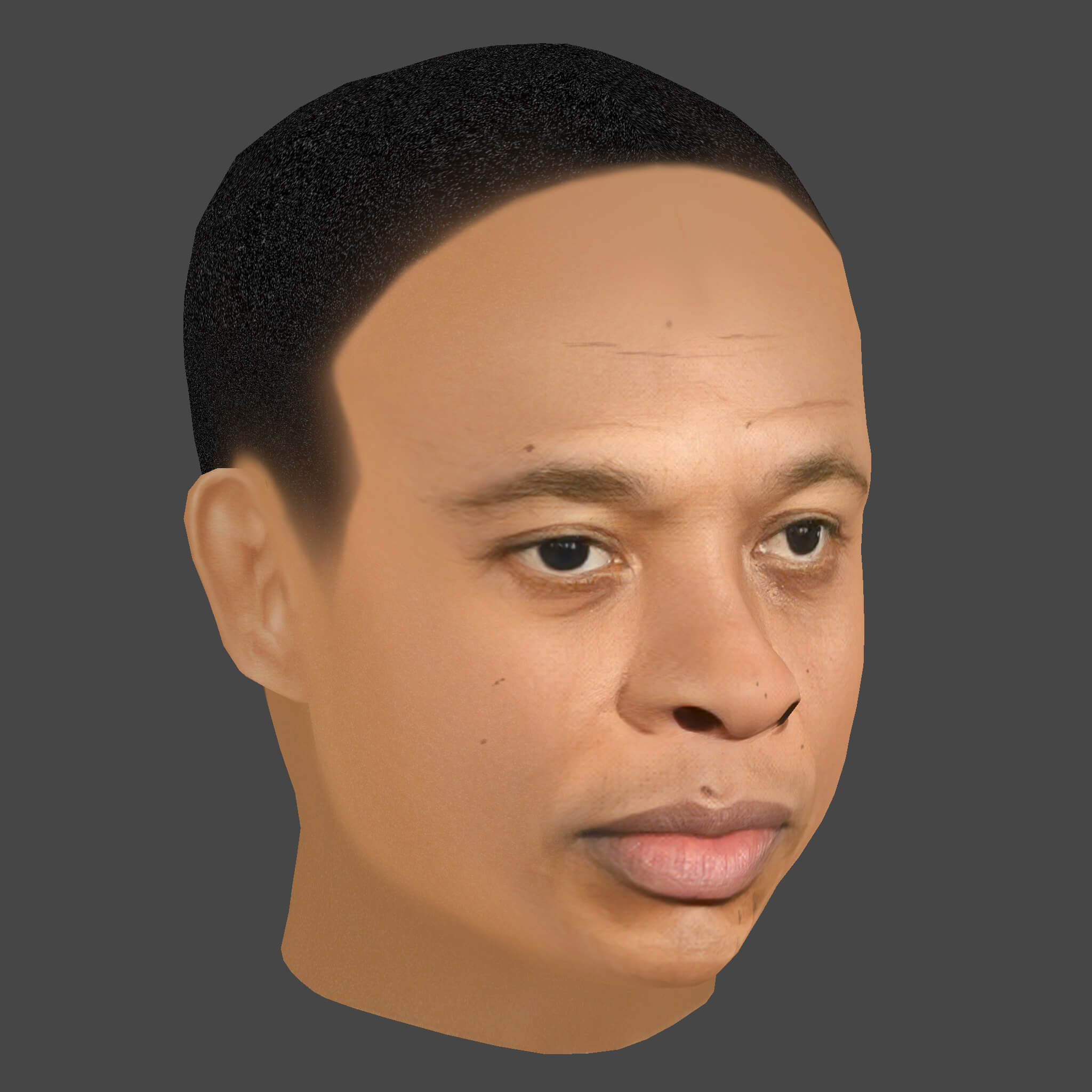 Dr Dre - Andre Romelle Young Head - Low Poly Head 3D Model by Nammichael
