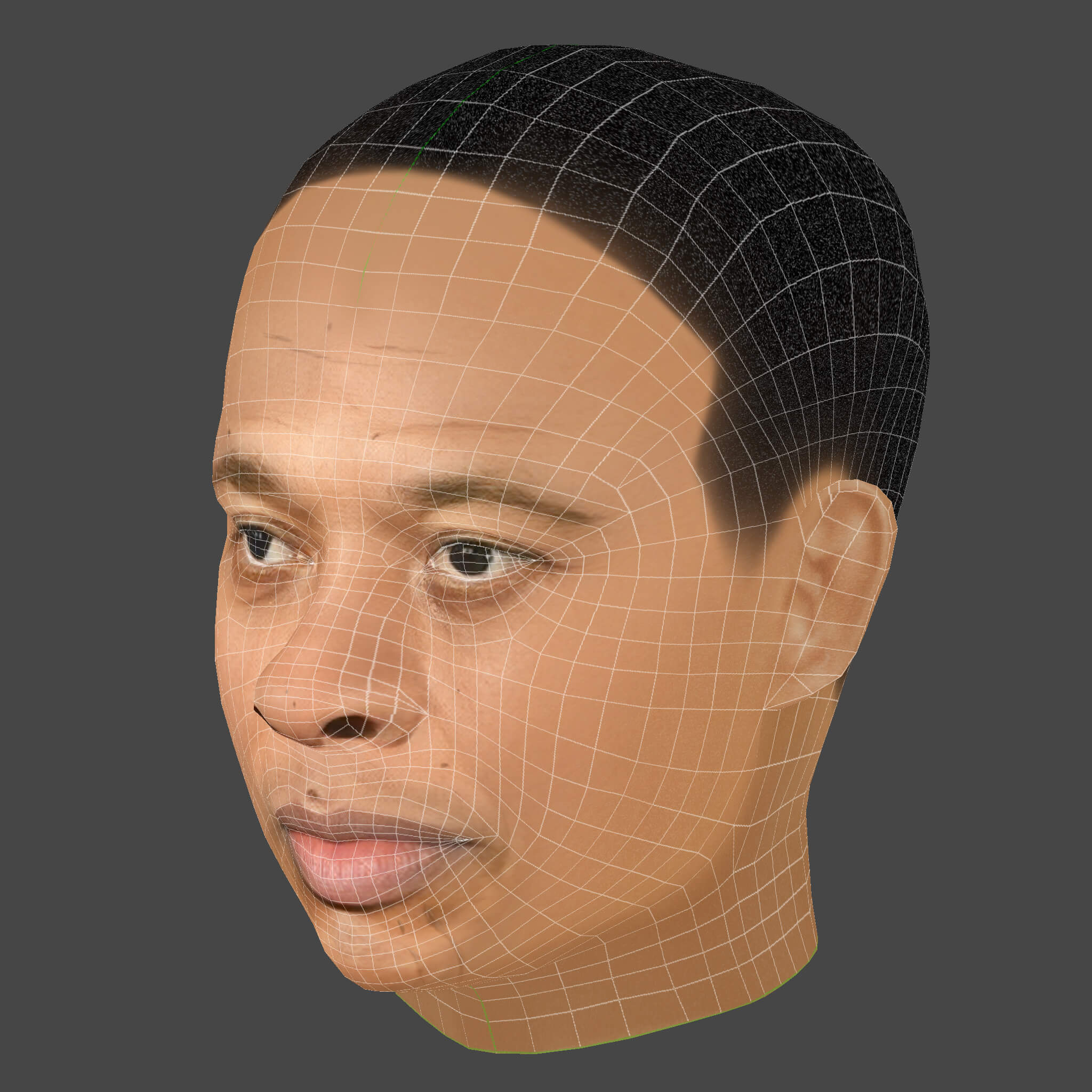 Dr Dre - Andre Romelle Young Head - Low Poly Head 3D Model by Nammichael