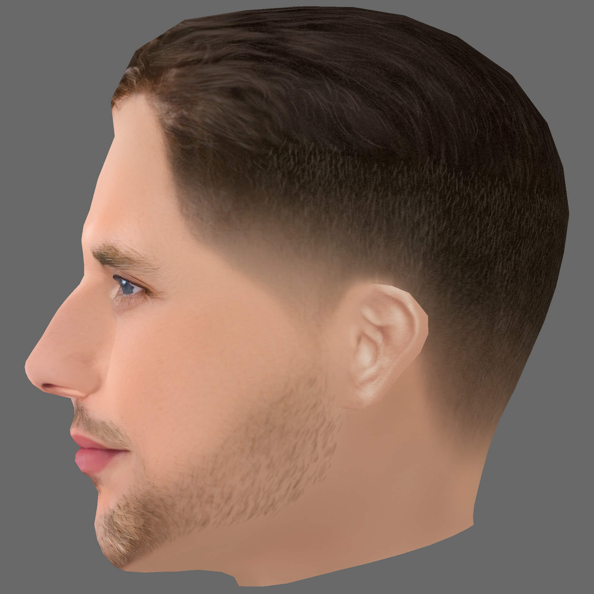 Ed Skrein Head - Low Poly Head for Game 3D Model by Nammichael