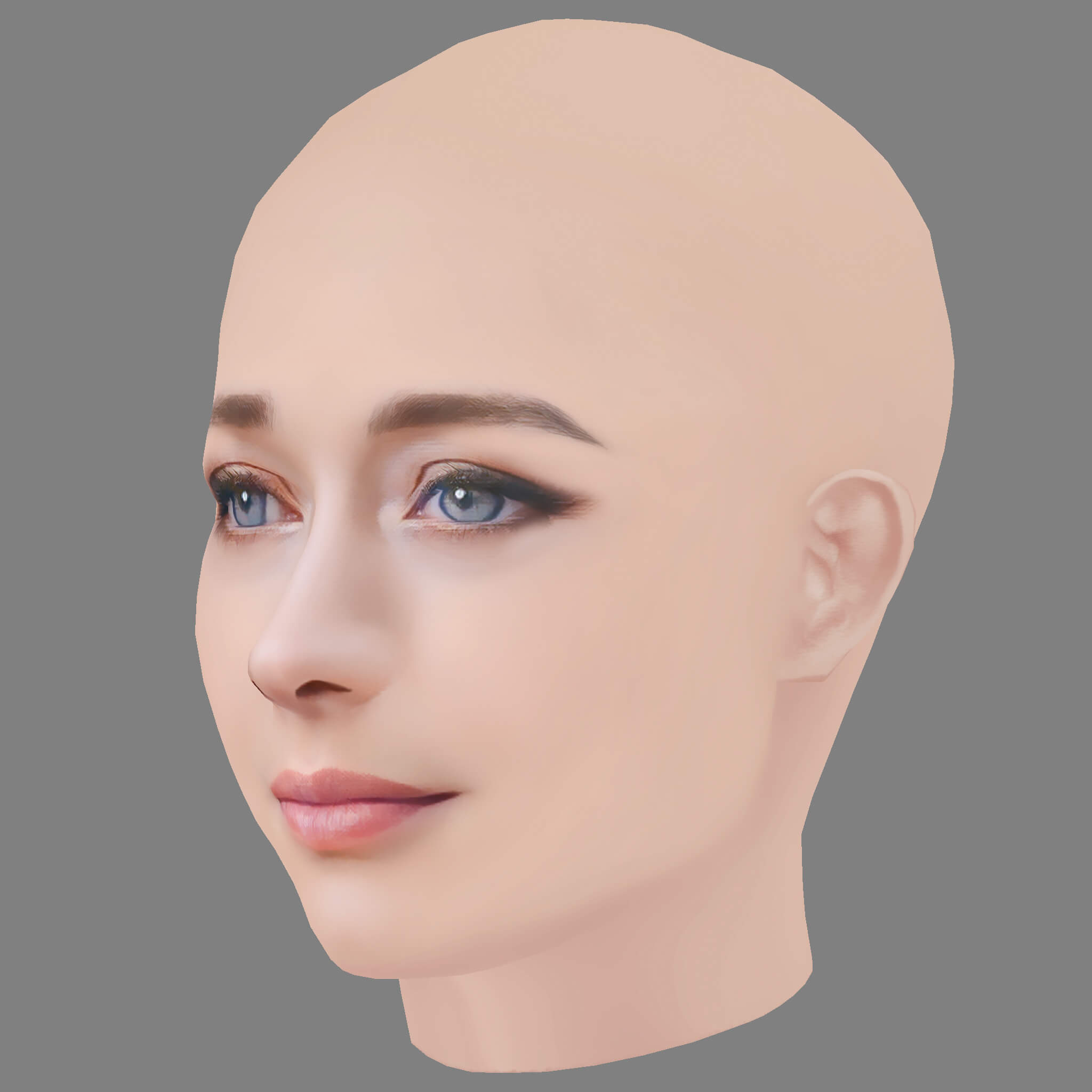 Elena Rivera Head - No Hair - Low Poly Head for Game 3D Model by Nammichael