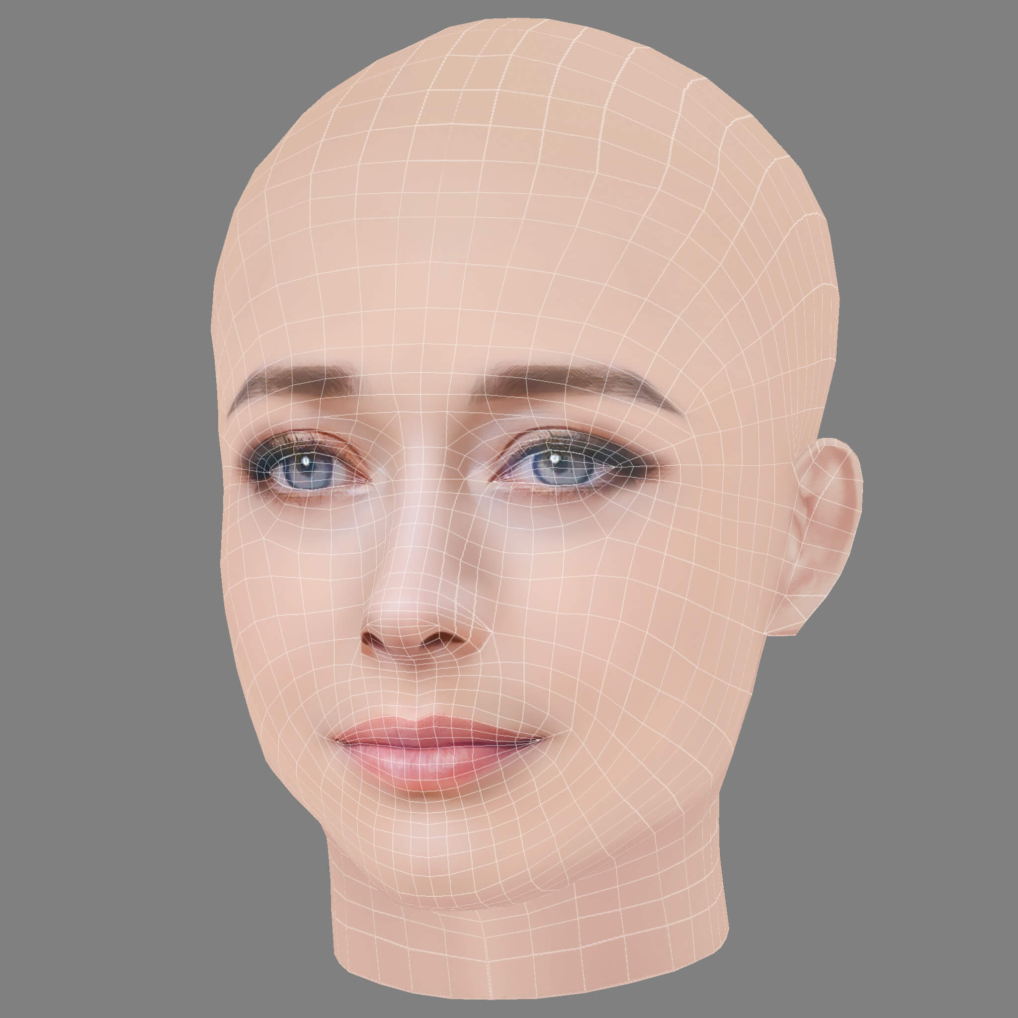 Elena Rivera Head - No Hair - Low Poly Head for Game 3D Model by Nammichael