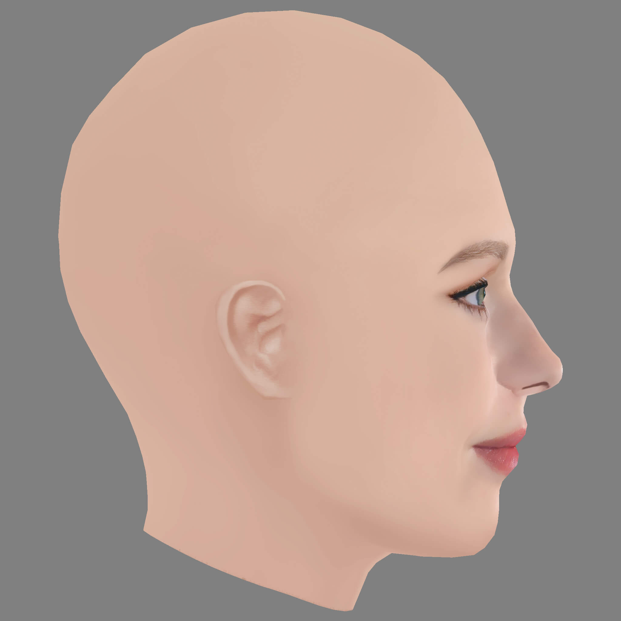 Eliza Scanlen Head - No Hair - Low Poly Head for Game 3D Model by ...