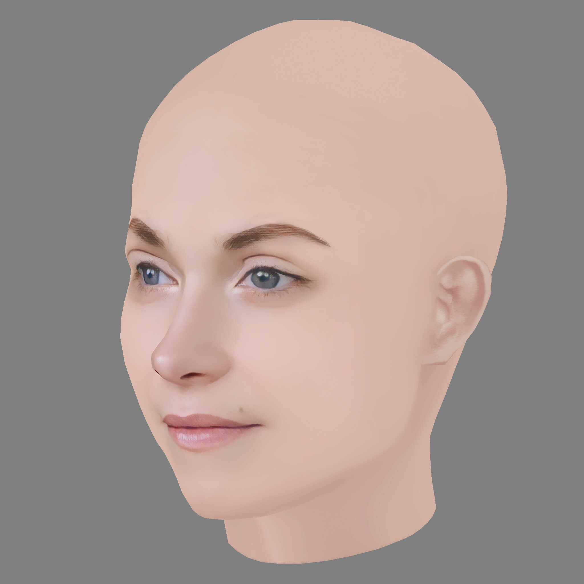 Eliza Taylor Head - No Hair - Low Poly Head for Game 3D Model by Nammichael