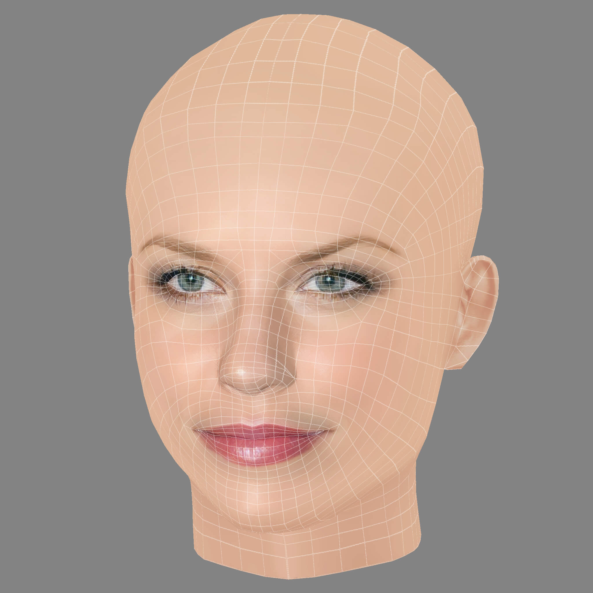 Ellen Hollman Head - No Hair - Low Poly Head for Game 3D Model by ...