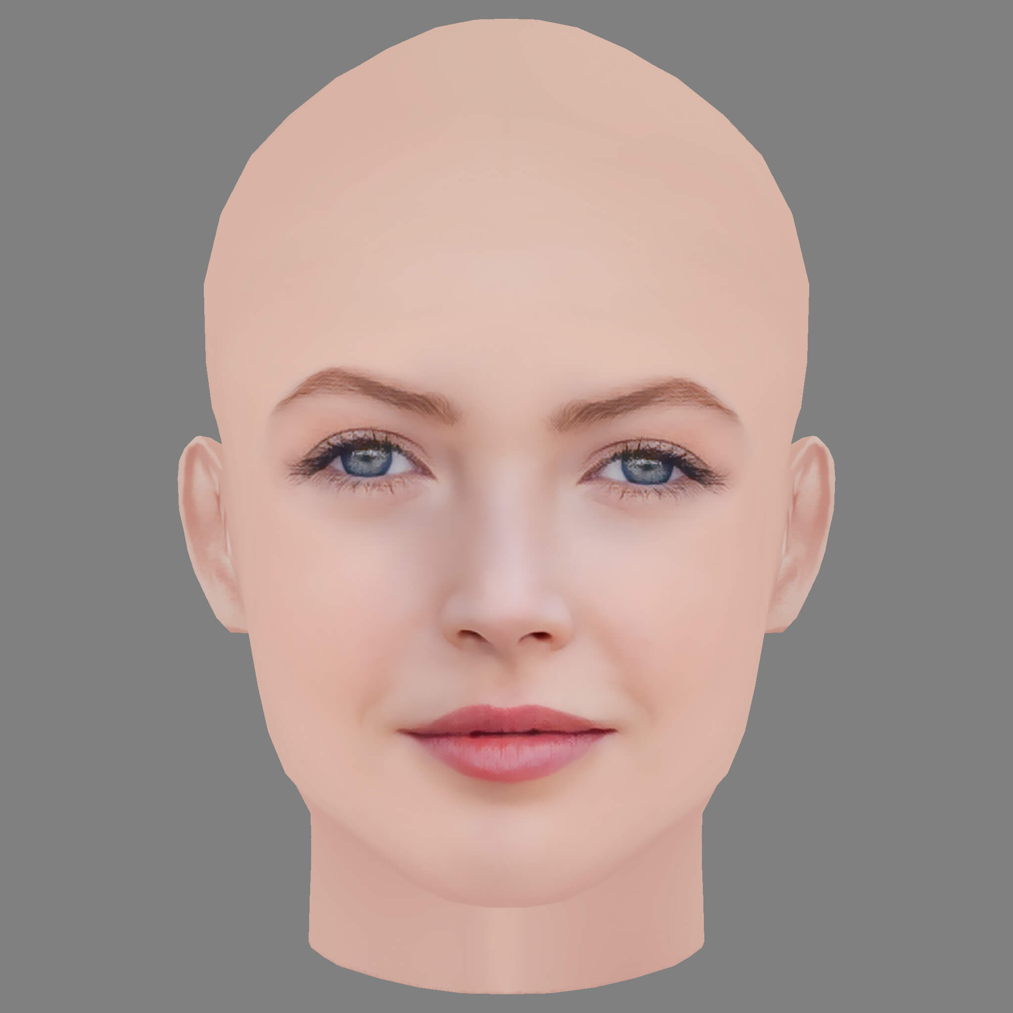Ellie Bamber Head - No Hair - Low Poly Head for Game 3D Model by Nammichael