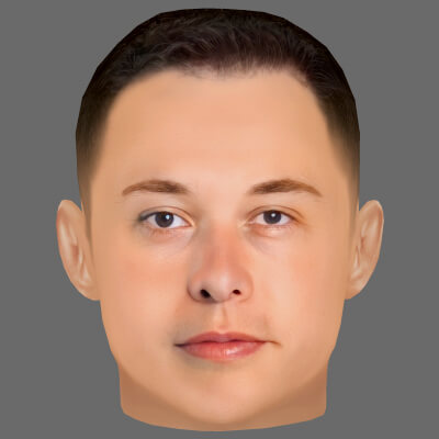 Elon Musk Head - Low Poly Head for Game 3D Model by Nammichael