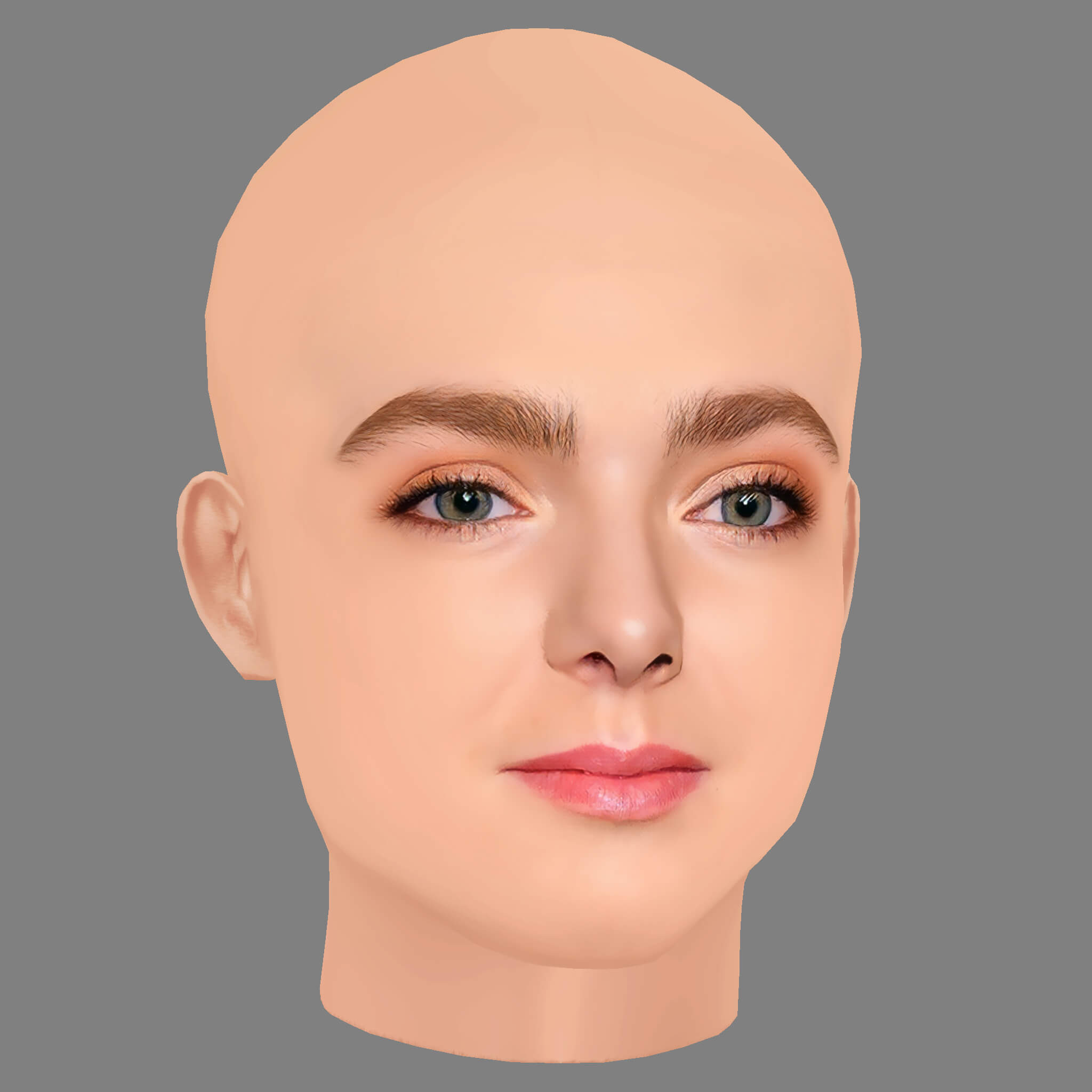 Elsie Fisher Head - No Hair - Low Poly Head for Game 3D Model by Nammichael