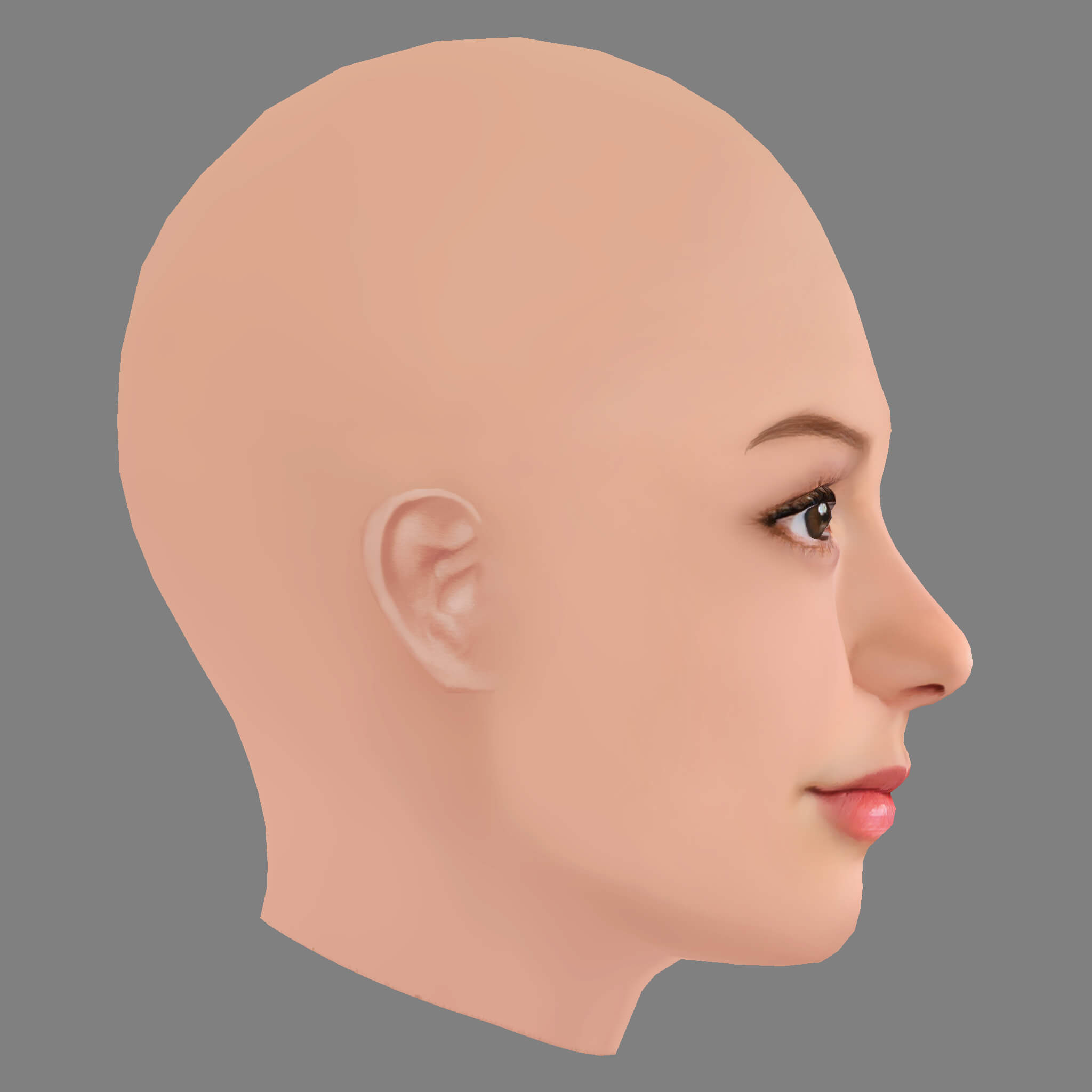 Emily Alyn Lind Head - No Hair - Low Poly Head for Game 3D Model by ...