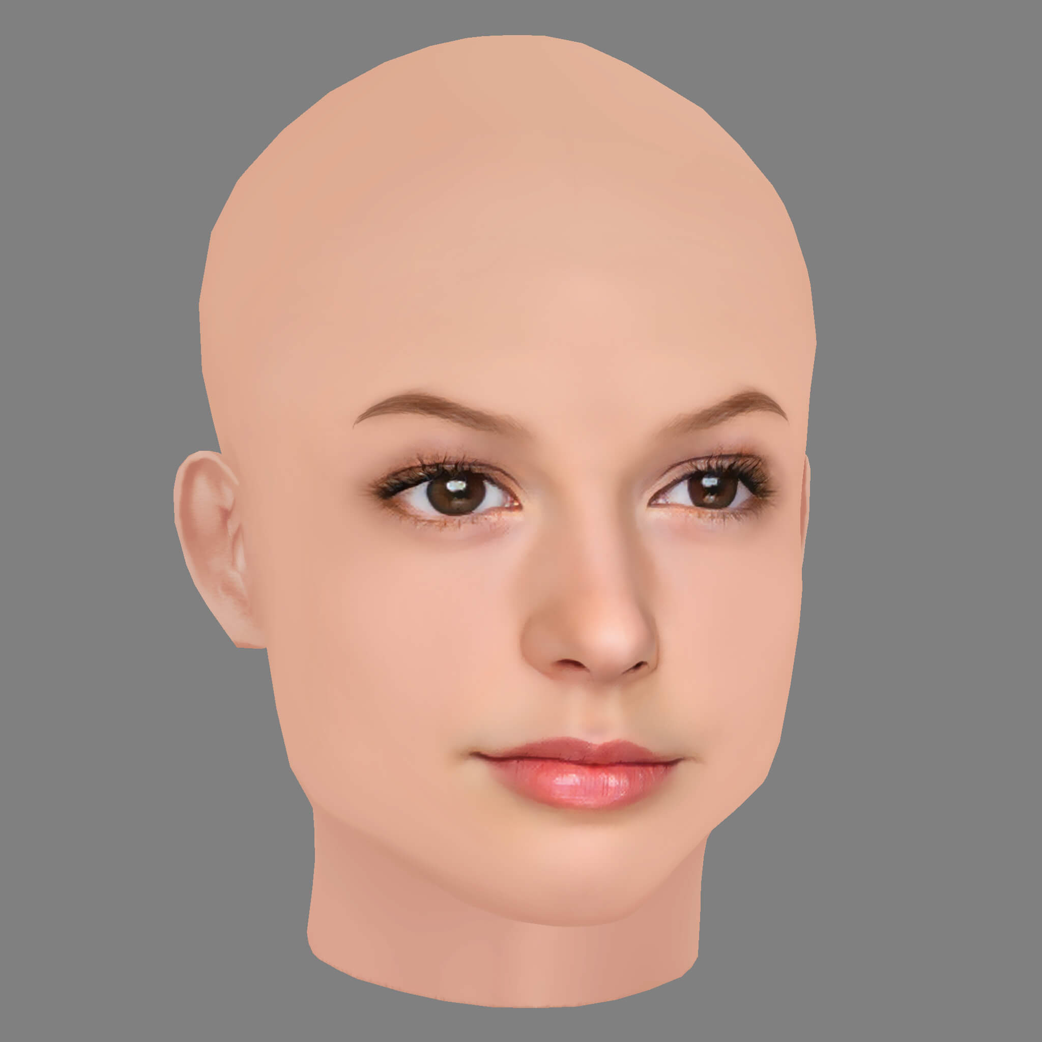 Emily Alyn Lind Head - No Hair - Low Poly Head for Game 3D Model by ...