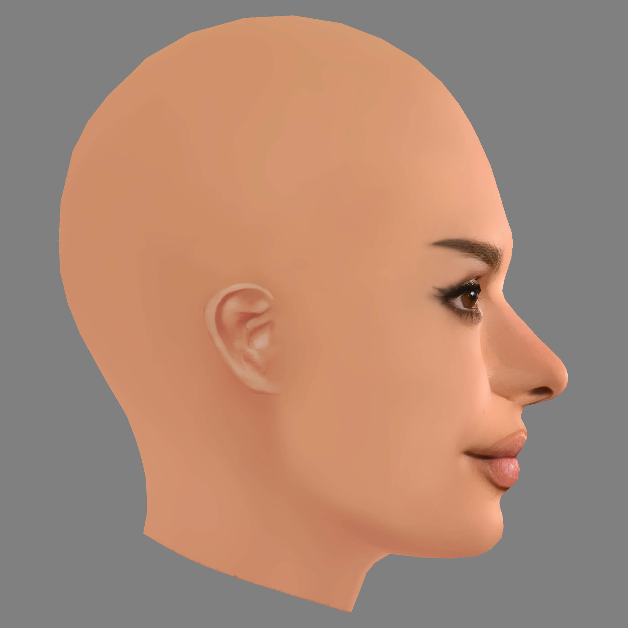 Emily Ratajkowski - No Hair - Low Poly Head for Game 3D Model by Nammichael