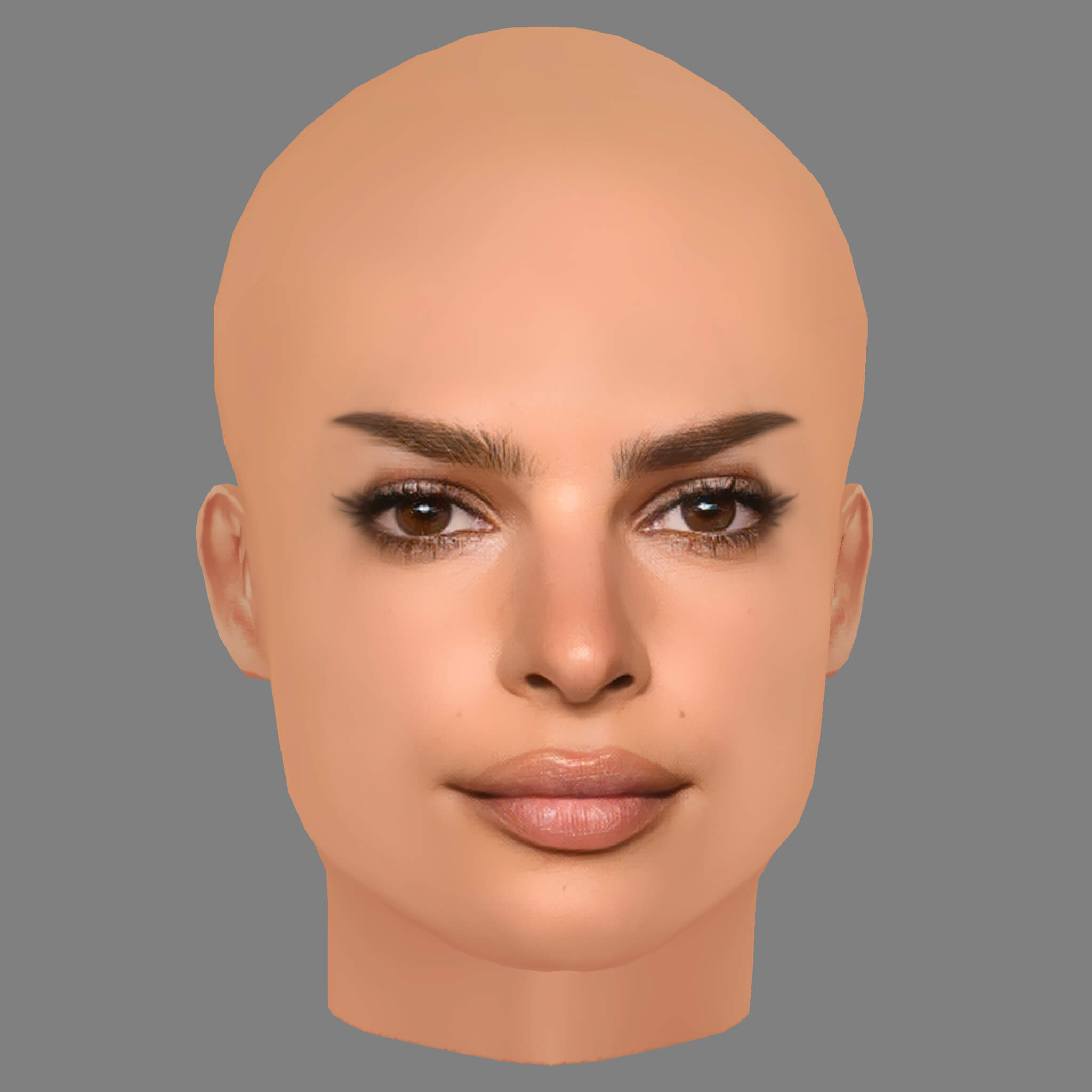 Emily Ratajkowski - No Hair - Low Poly Head for Game 3D Model by Nammichael