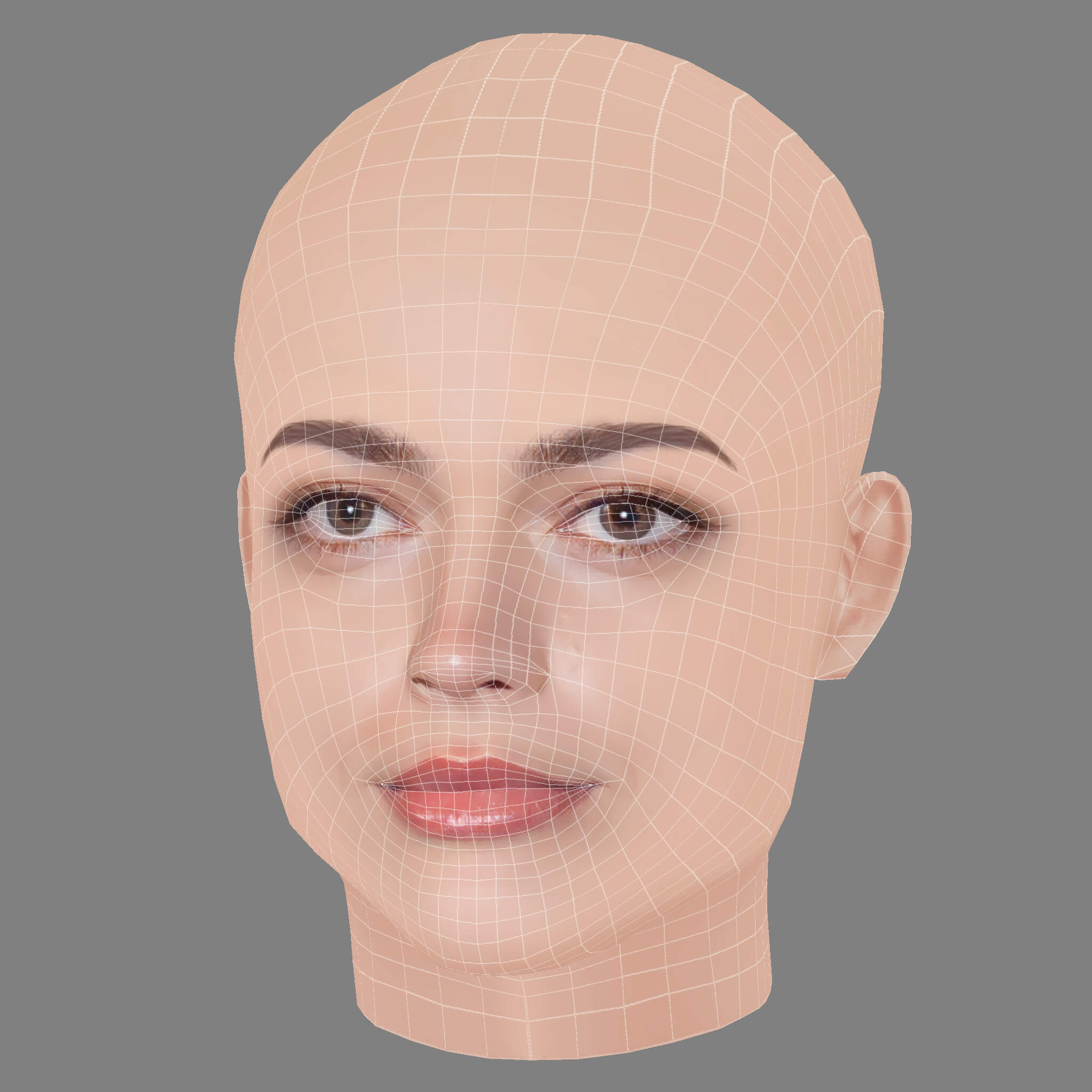 Emma Mackey Head - No Hair - Low Poly Head for Game 3D Model by Nammichael