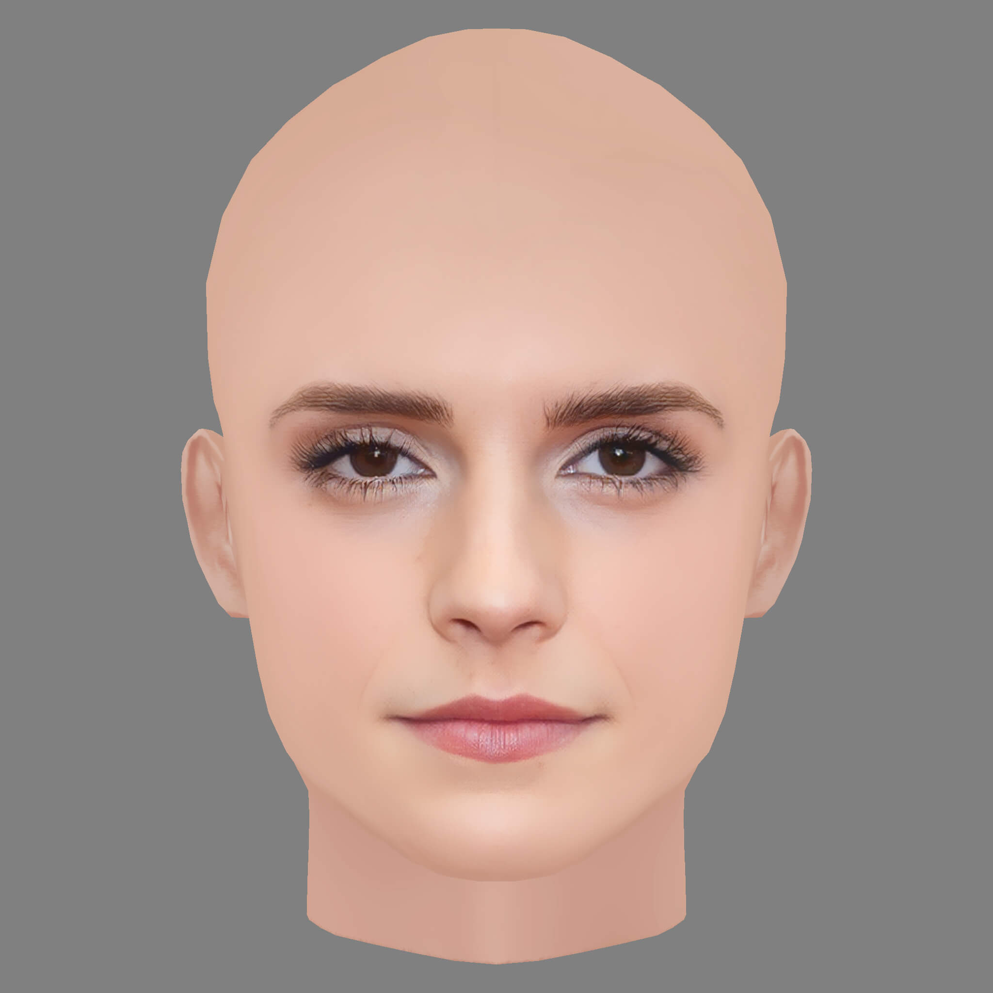 Emma Watson Head - Low Poly Head for Game - No Hair 3D Model by Nammichael