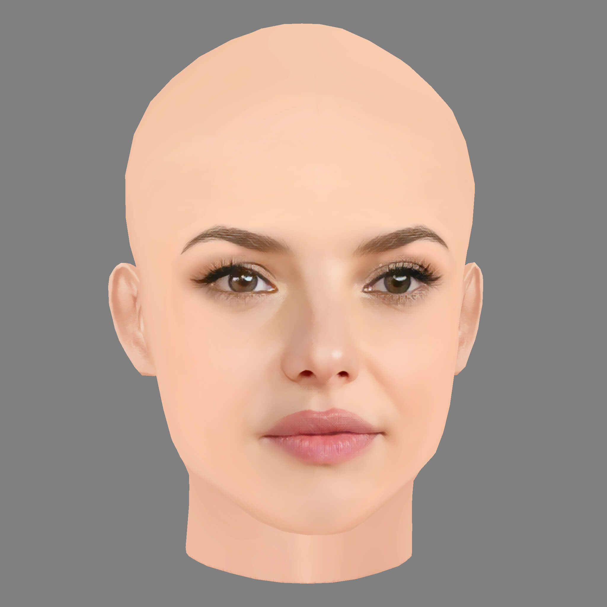 Federica Sabatini Head - No Hair - Low Poly Head for Game 3D Model by Nammichael