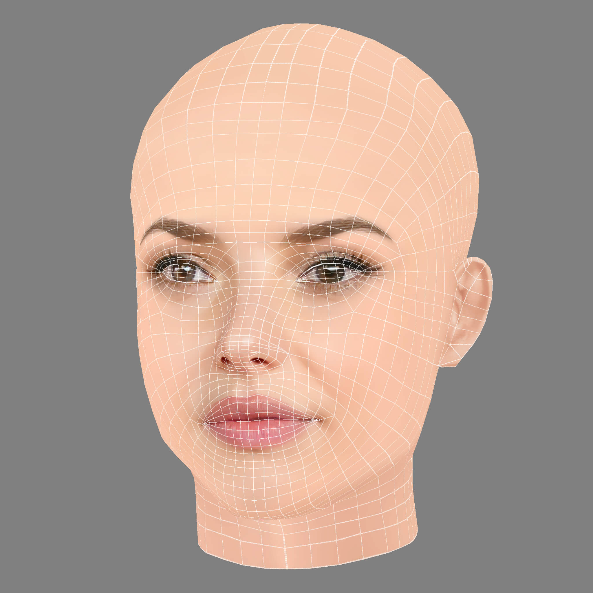 Federica Sabatini Head - No Hair - Low Poly Head for Game 3D Model by Nammichael