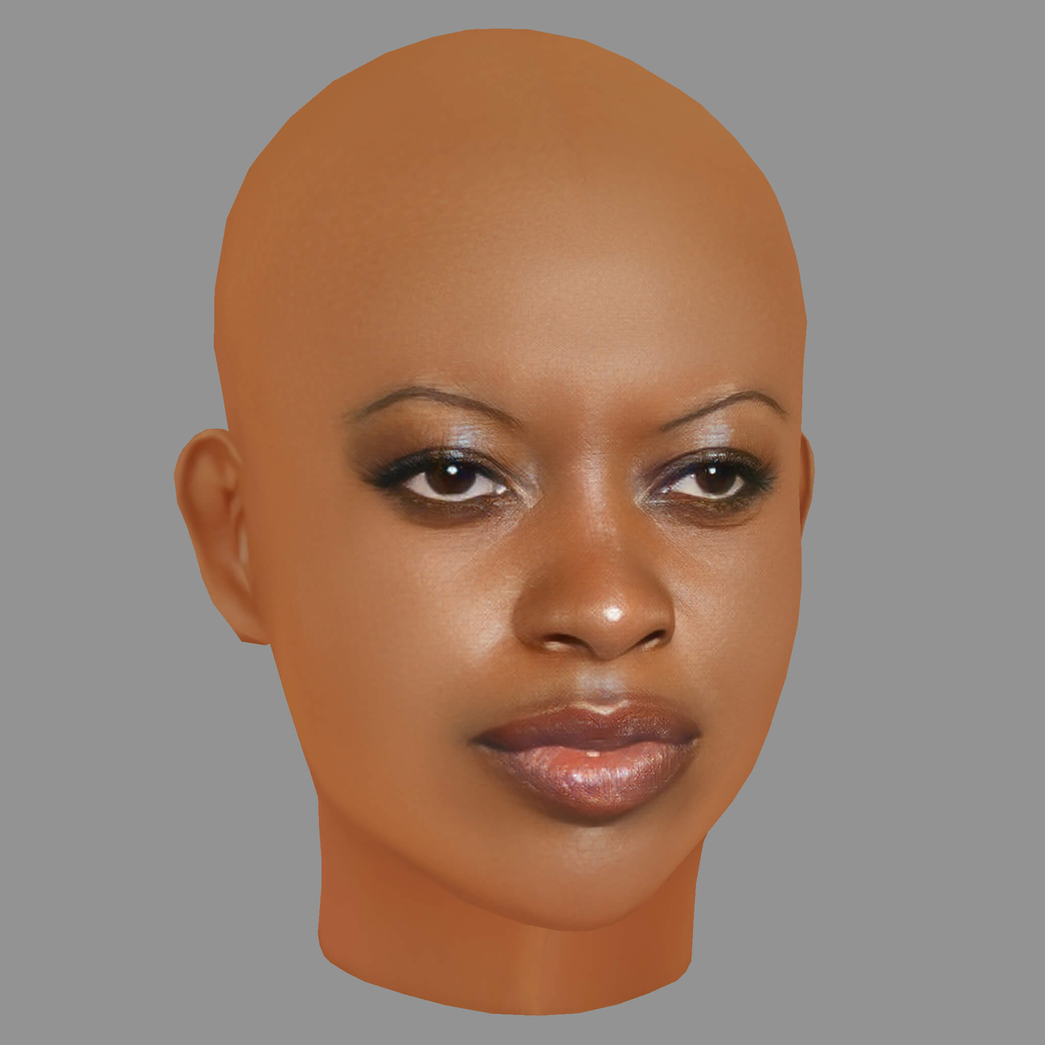 Florence Kasumba - No Hair - Low Poly Head for Game 3D Model by Nammichael