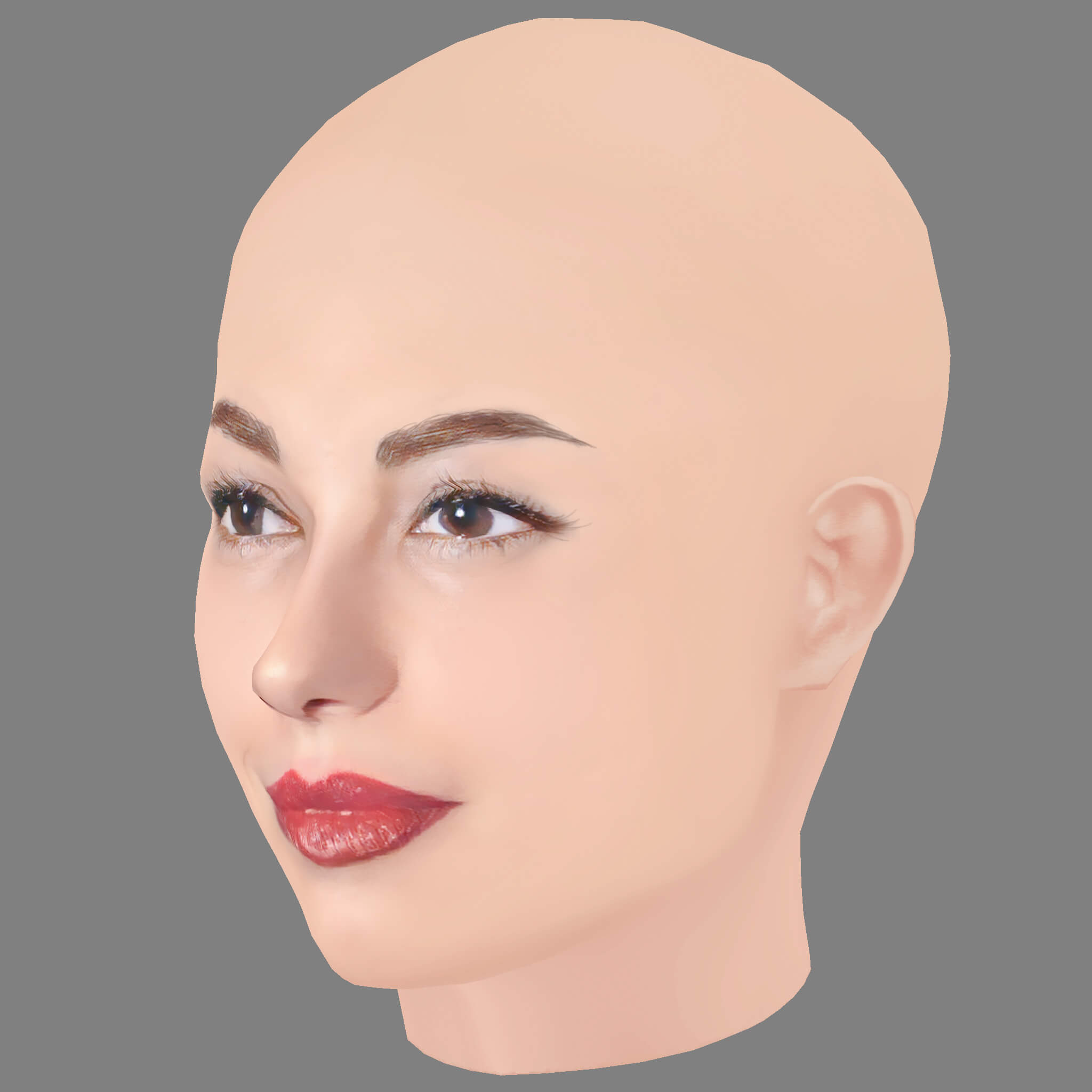 Francesca Chillemi Head - No Hair - Low Poly Head for Game 3D Model by ...