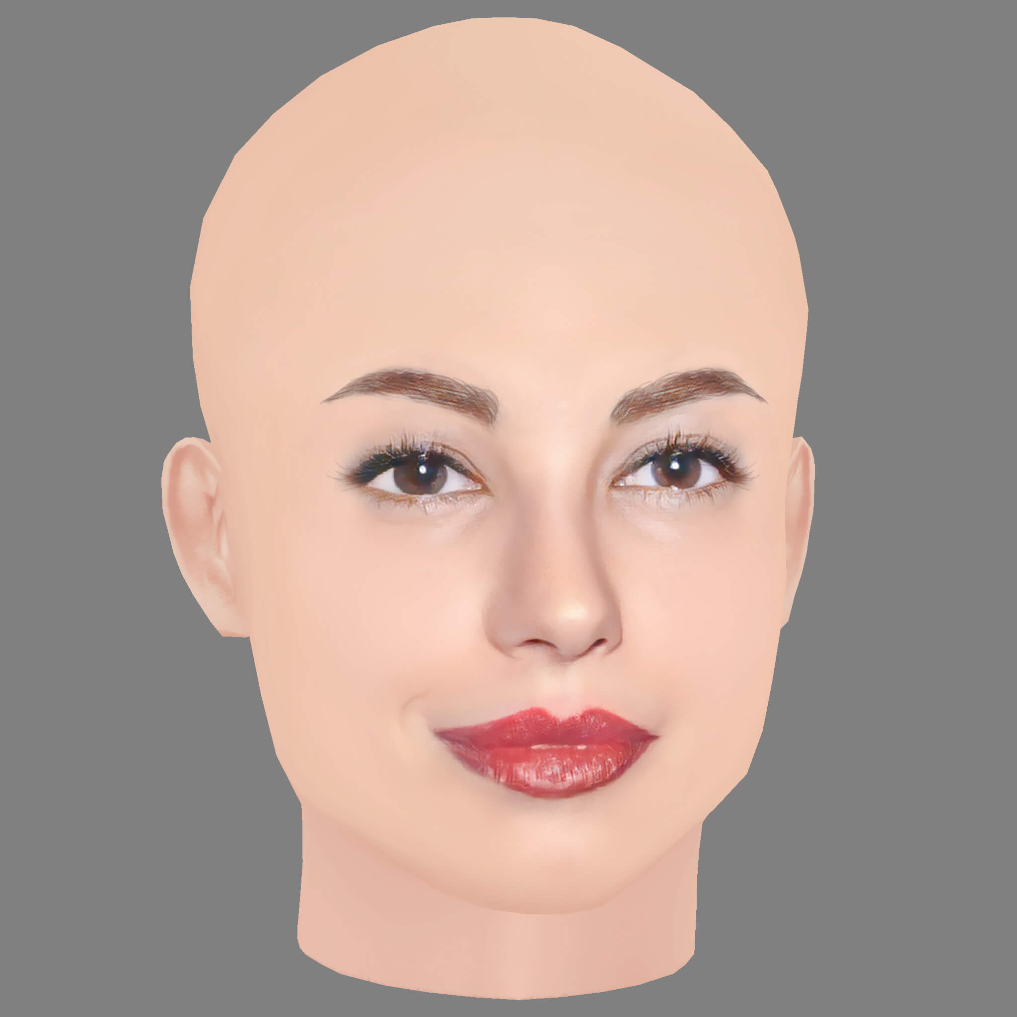 Francesca Chillemi Head - No Hair - Low Poly Head for Game 3D Model by ...
