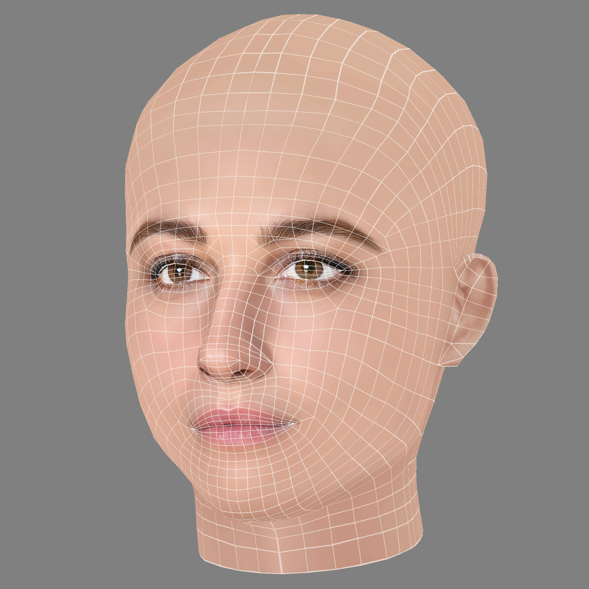 Francesca Inaudi Head - No Hair - Low Poly Head for Game 3D Model by ...