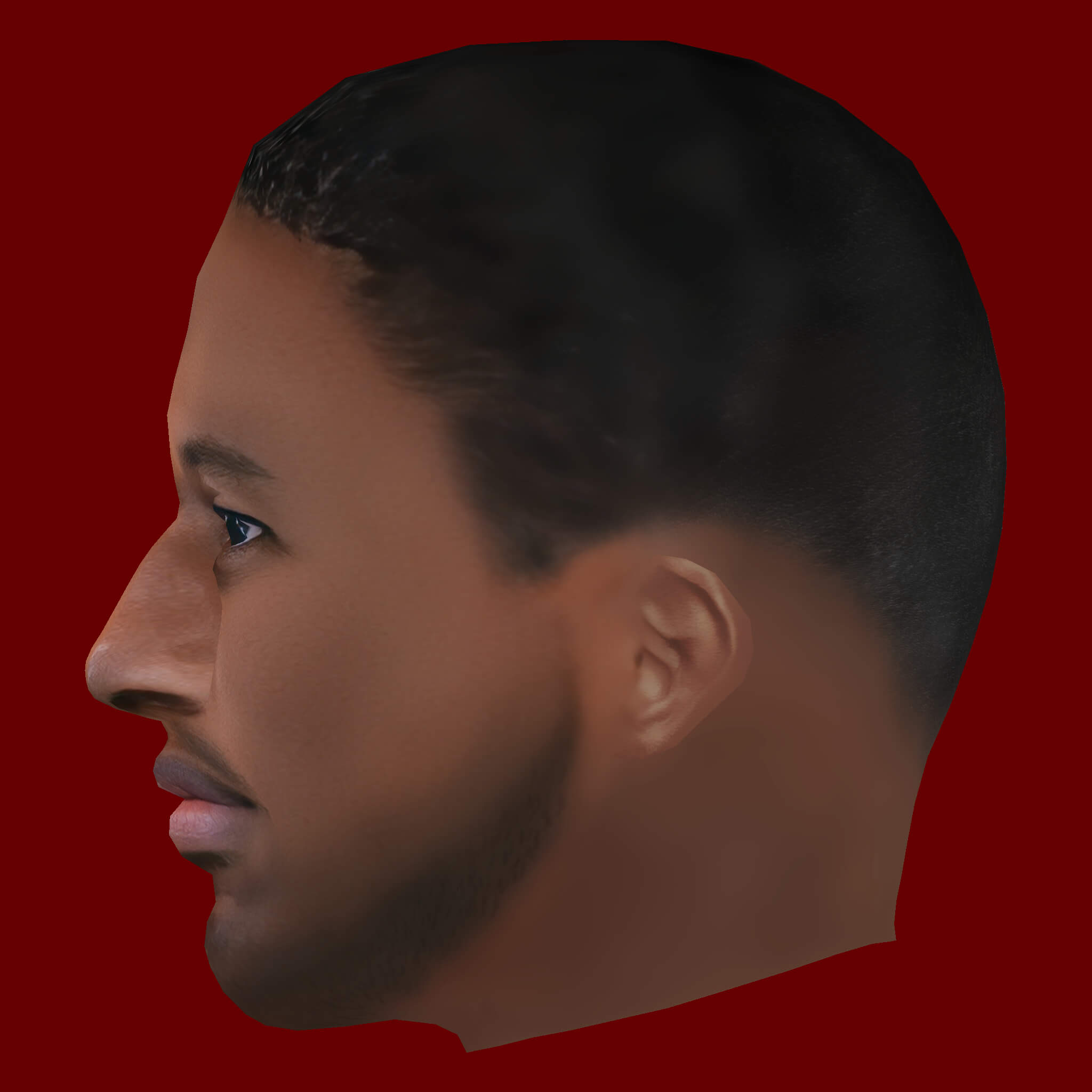 Fred Head - Low Poly Head for Game 3D Model by Nammichael