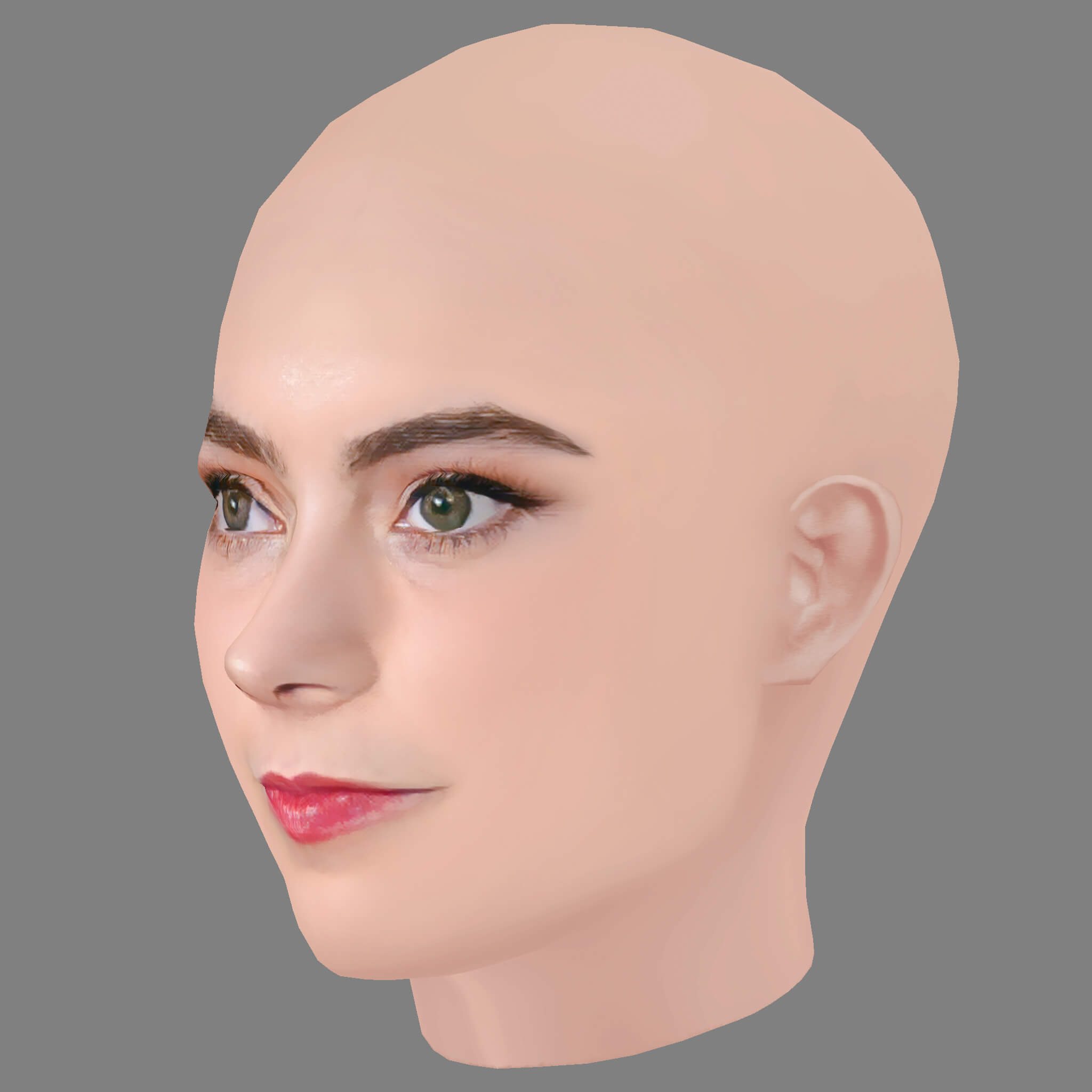 Freya Tingley Head - No Hair - Low Poly Head for Game 3D Model by ...